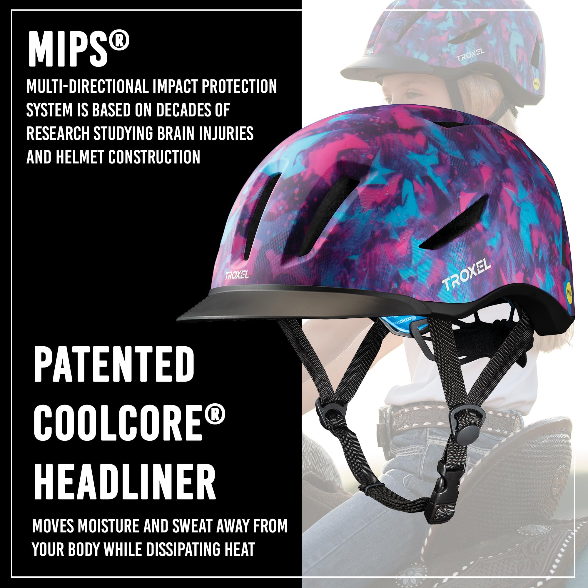 Snapklik.com : Troxel Terrain MIPS Cooling Horse Riding Helmet, Low ...