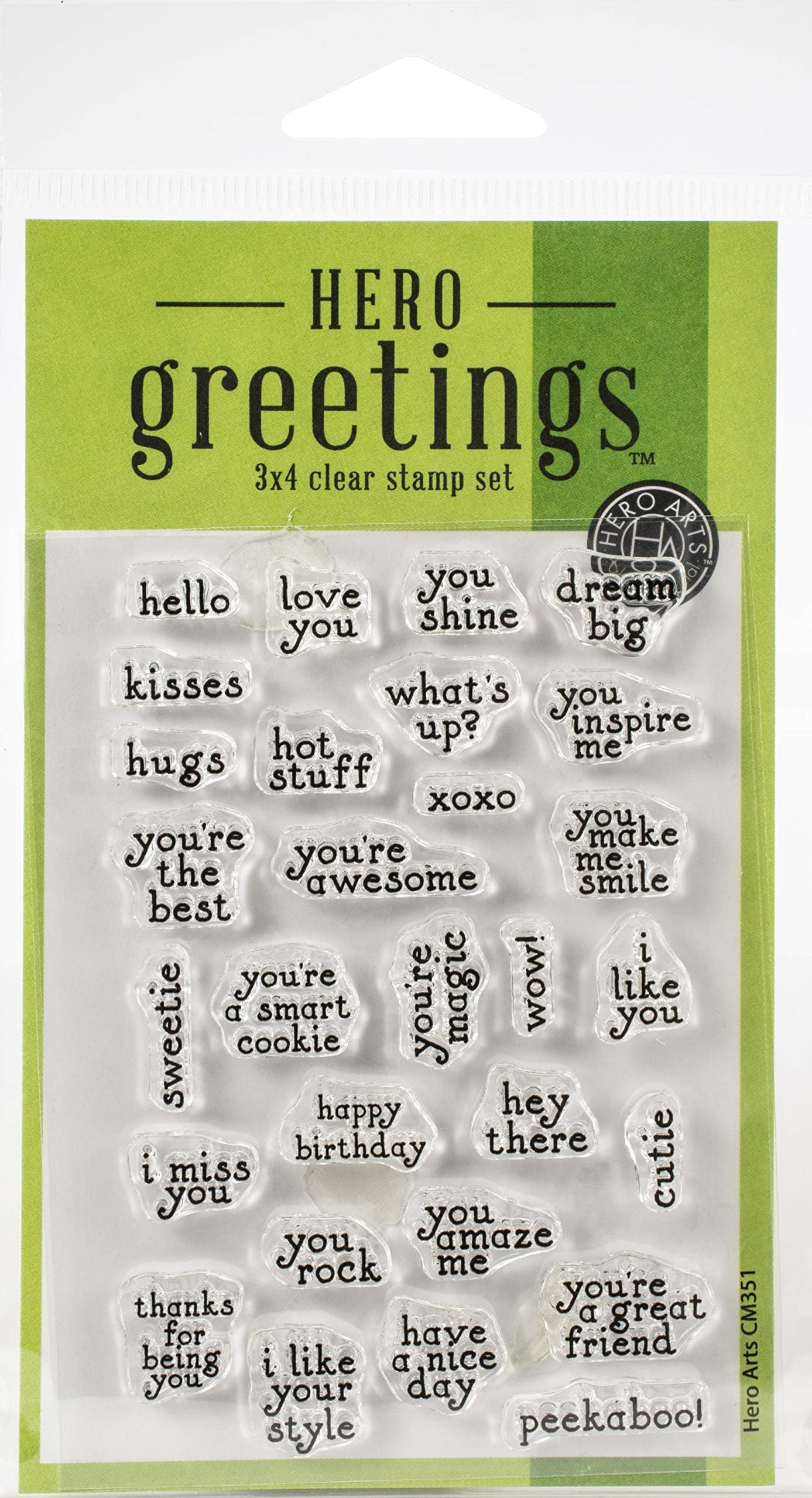 Amazon.com: Hero Arts CM351 Clear Stamps, Hero Greetings Mini Messages ...