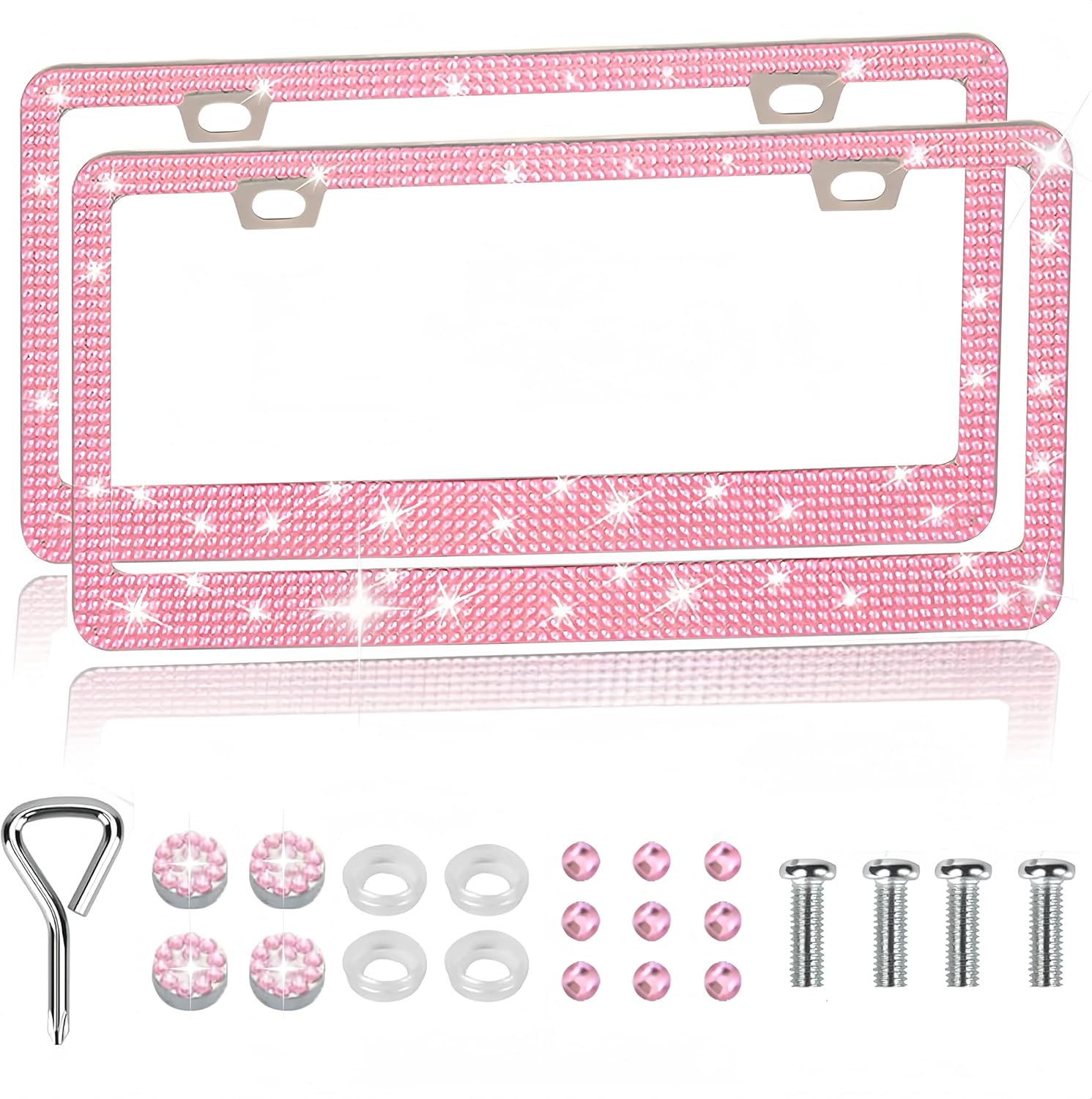 Amazon.com: License Plate Frame,Lastingly Bling License Plate Frames ...