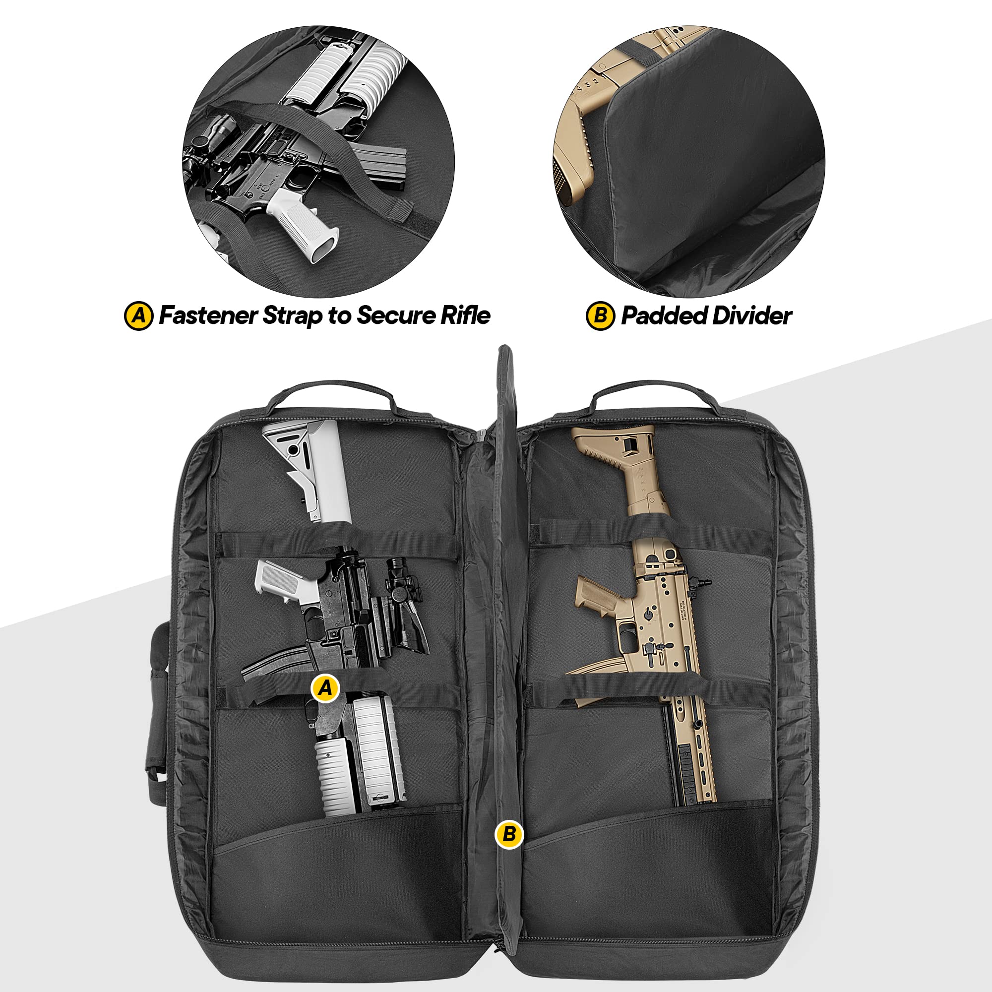 Snapklik.com : DSLEAF 28” Double Soft Rifle Case, Padded Rifle Backpack