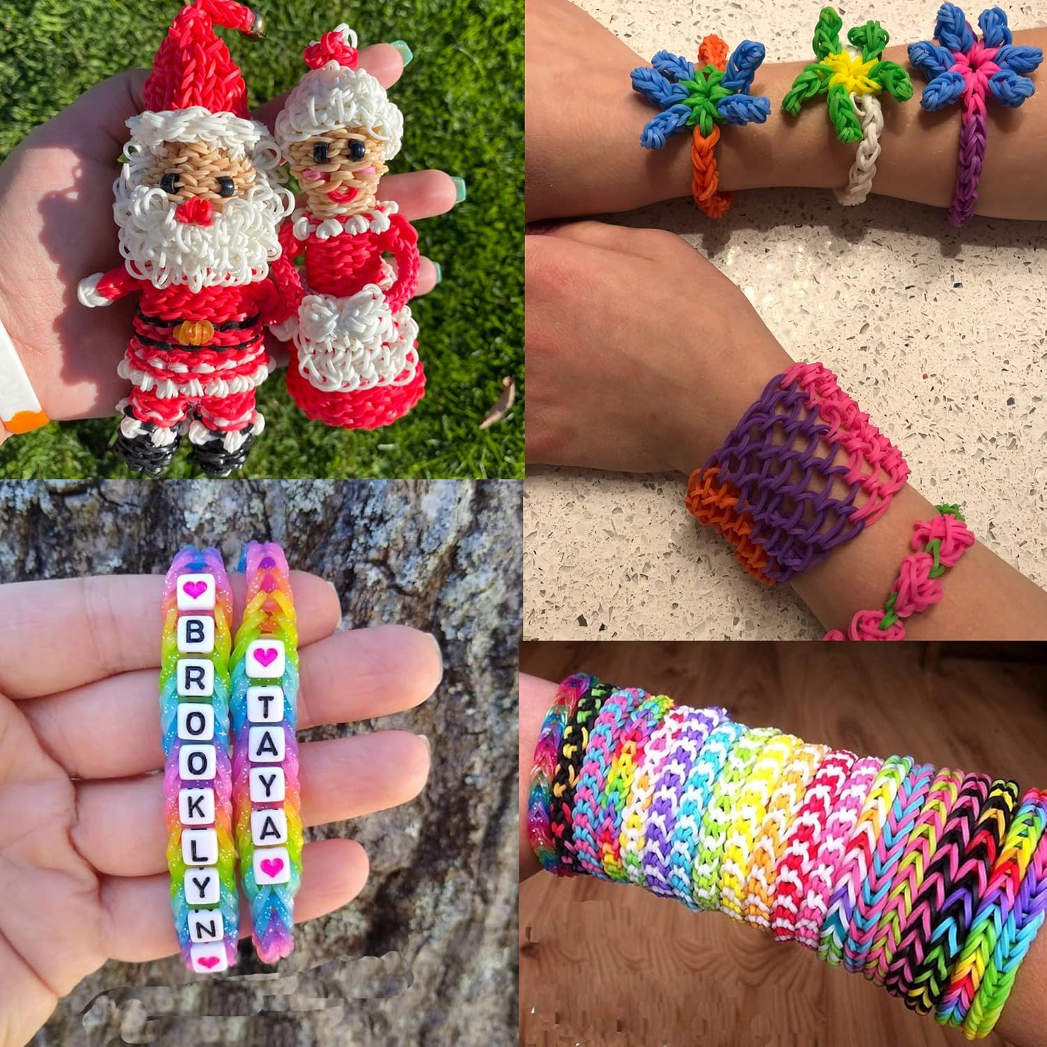 2500+ Loom Bands 24 Colorful Loom Band Kit for Girls Boys Loom Bands ...