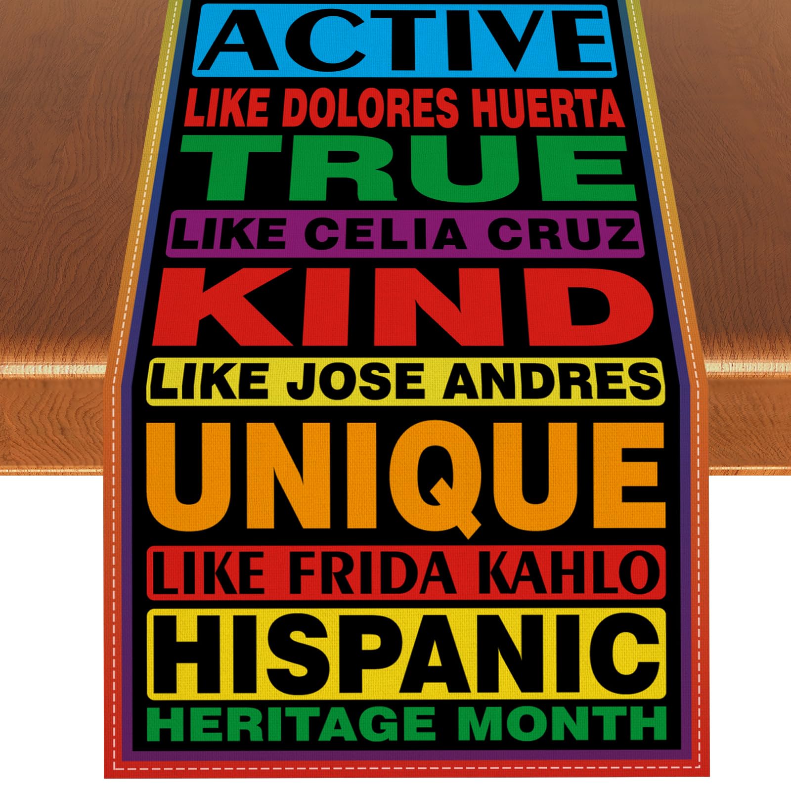Amazon.com: Linen Famous Hispanic Figures Table Runner Latin American ...