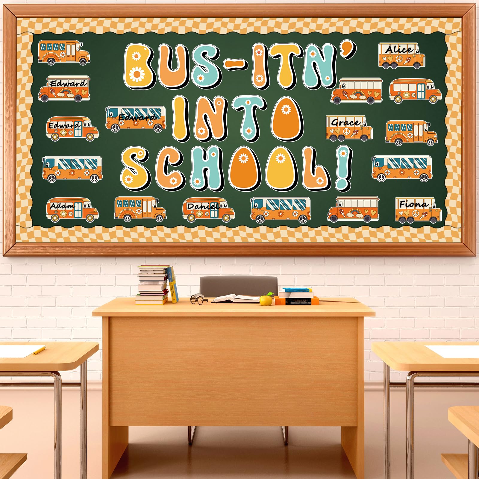 Gisgfim Back To School Bulletin Board Decoration Set Groovy Hippie ...
