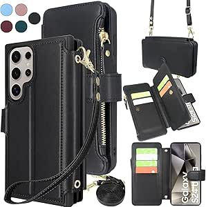 Amazon.com: Harryshell Crossbody for Samsung Galaxy S24 Ultra 5G Case Wallet [8 Card Slots] with ...