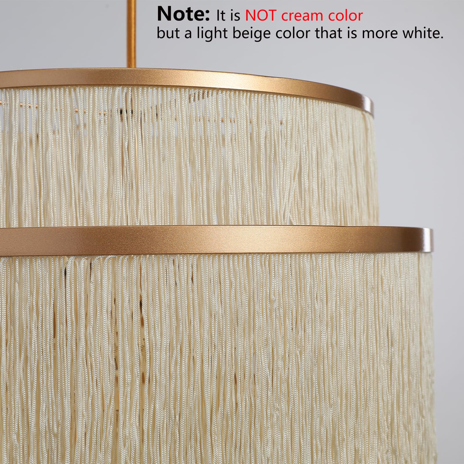 vivihobb 5-Tiered Boho Chandelier with Metal and Fringe,3 Lights Fringe ...