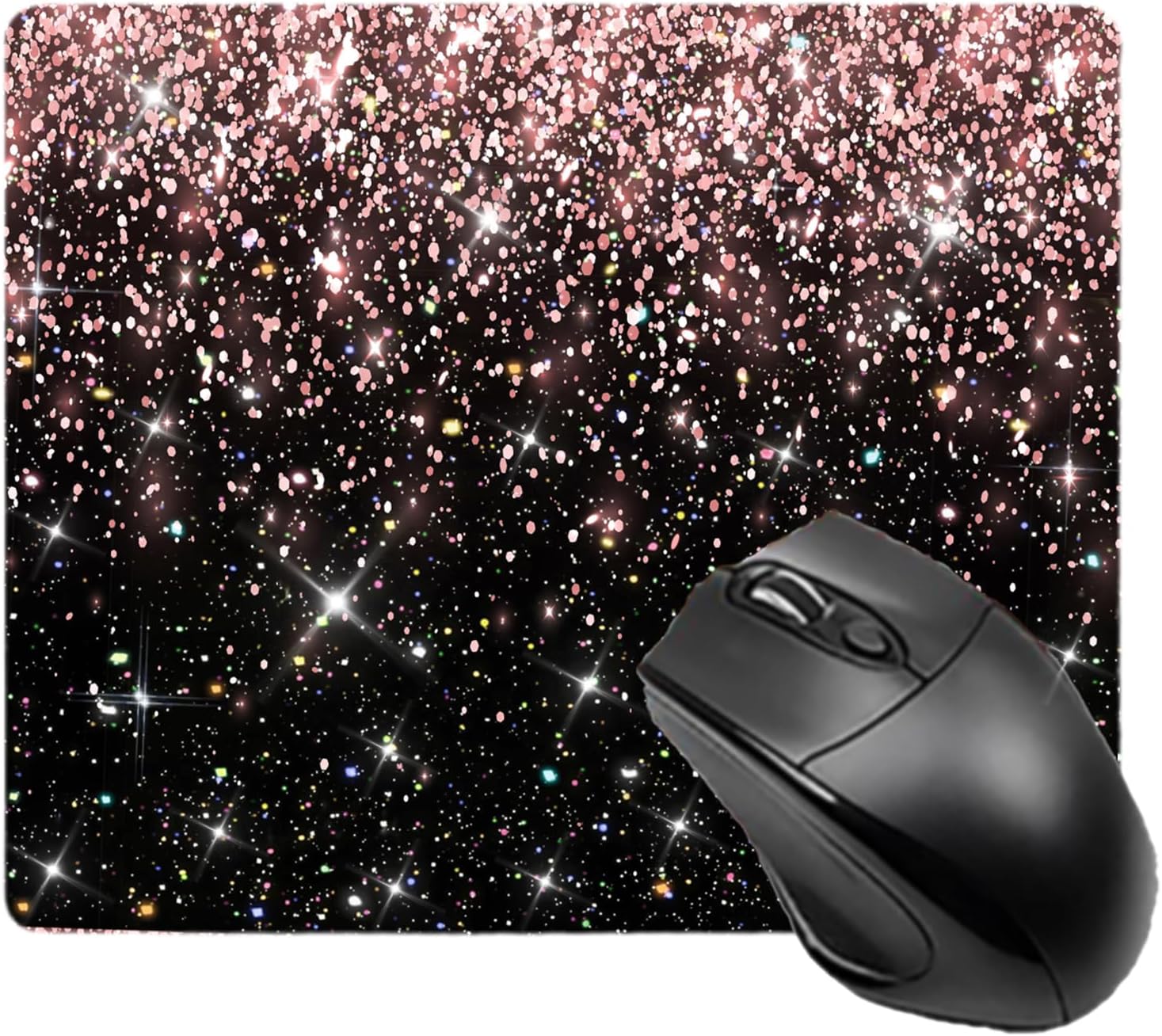 Amazon.com: Black Mousepad Bling Diamond Glitter Sparkle Rose Gold ...
