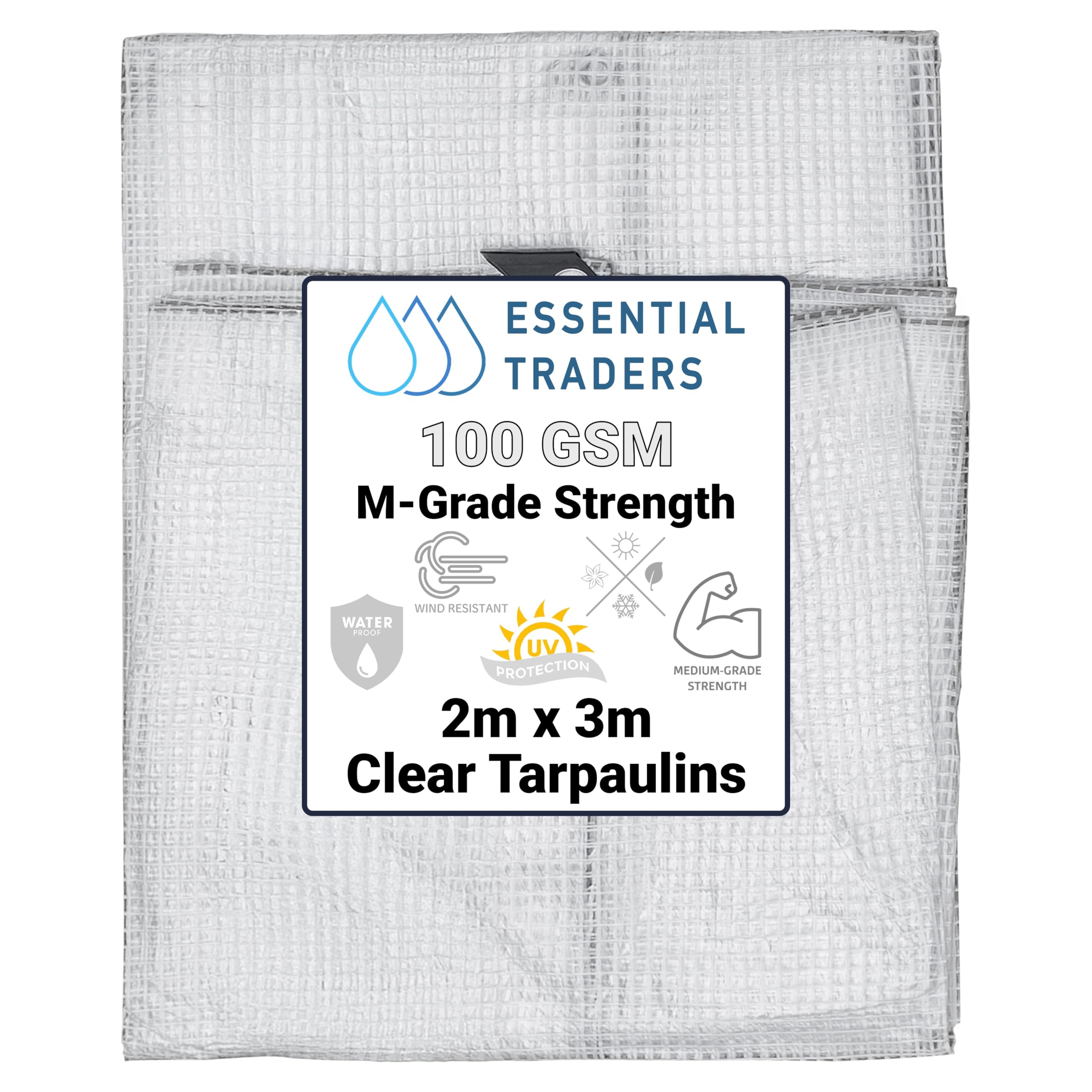 Clear Monotex Heavy Duty Tarpaulin, 100gsm Waterproof Ground Cover ...