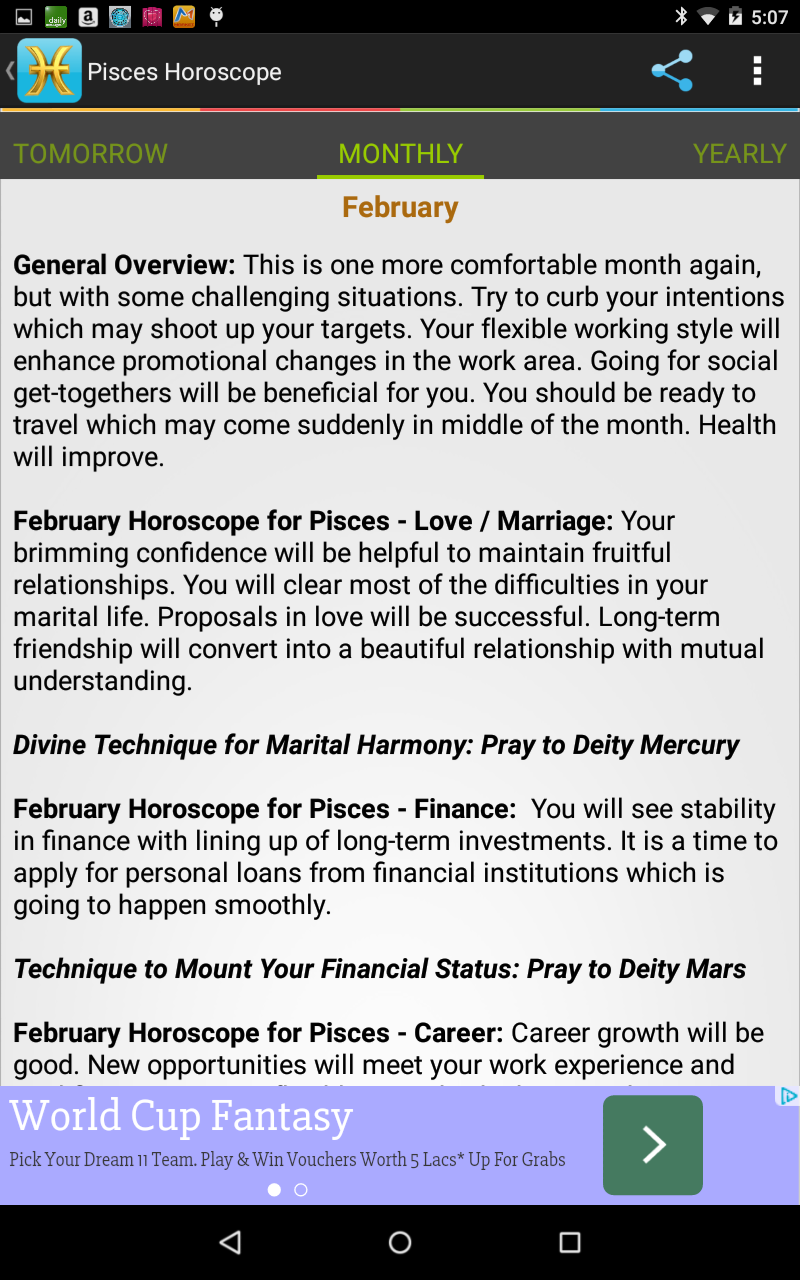 Pisces Horoscope - App on Amazon Appstore