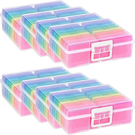 Amazon.com: Simply Tidy Rainbow Plastic Photo & Craft Keeper Box - Acid ...