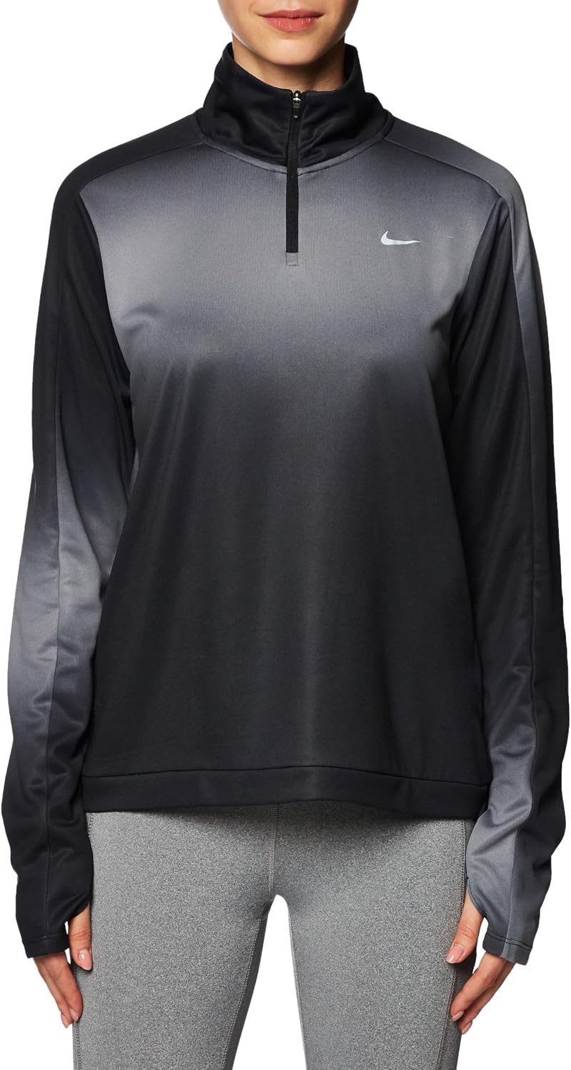 NIKE DX0956-010 W NK DF SWOOSH PRNT HZ Sweatshirt Women's Black Size S ...