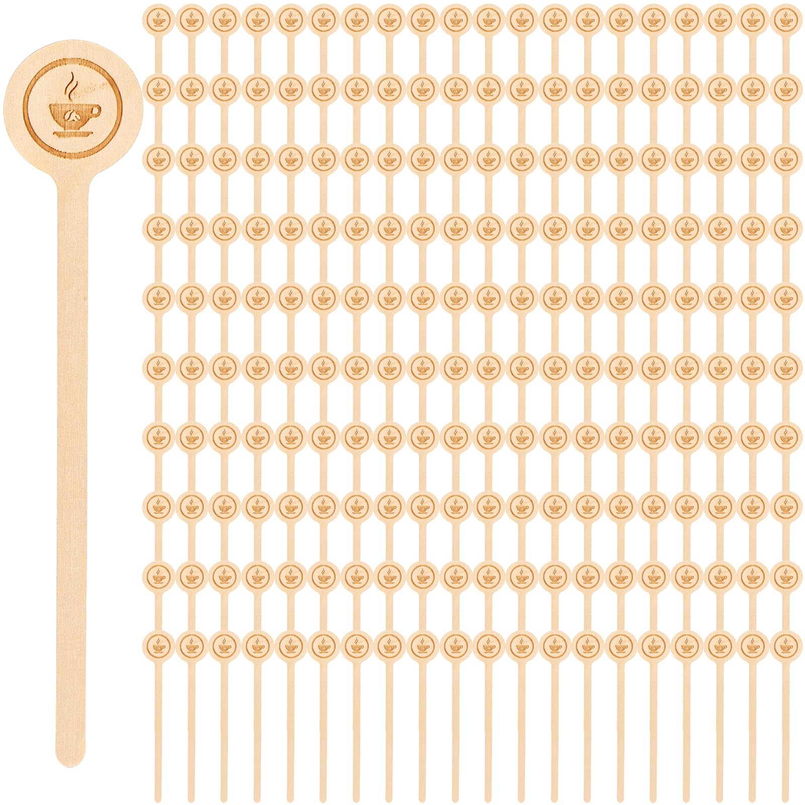Amazon.com: WRINGKIT 200 Pieces Wood Coffee Stirrers, 6 Inch Stir ...