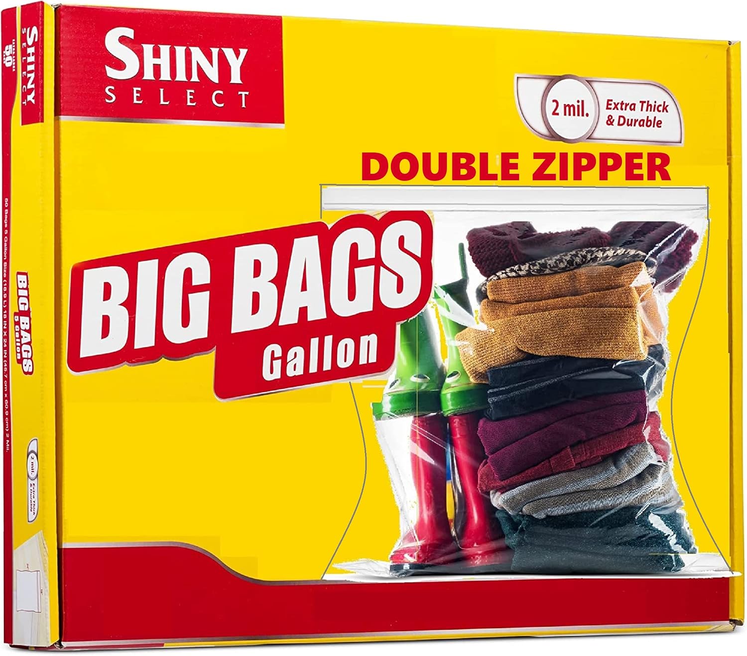 Amazon.com: [20 COUNT]- DOUBLE ZIPPER STORAGE BAGS - Freezer Bags - 5 ...