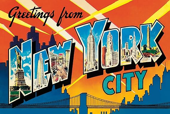Amazon.com : Greetings From New York Postcards Set of 24 Identical NY ...