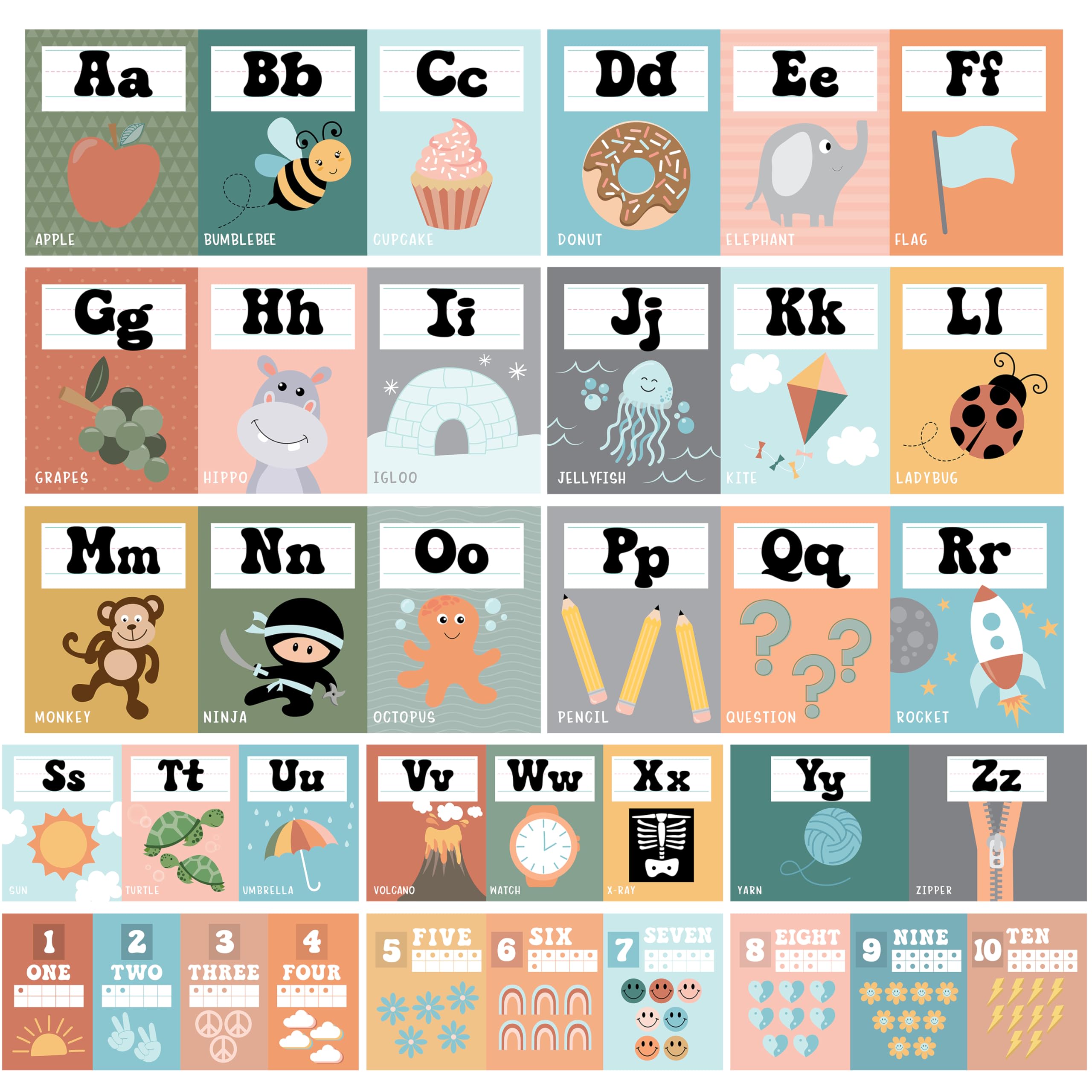 Hadley Designs Alphabet For Classroom Wall Abc Letters And Numbers ...