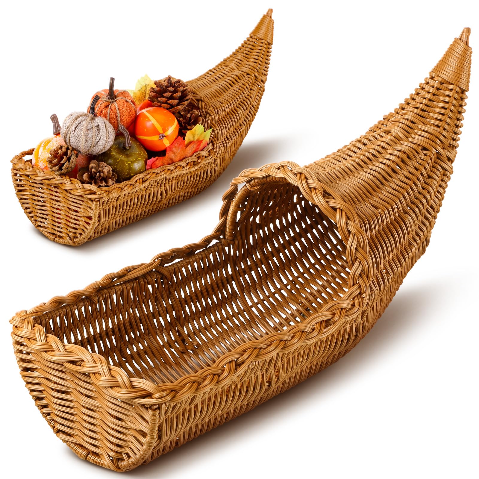 Extra Large Cornucopia Basket Natural Grapevine Cornucopia Basket