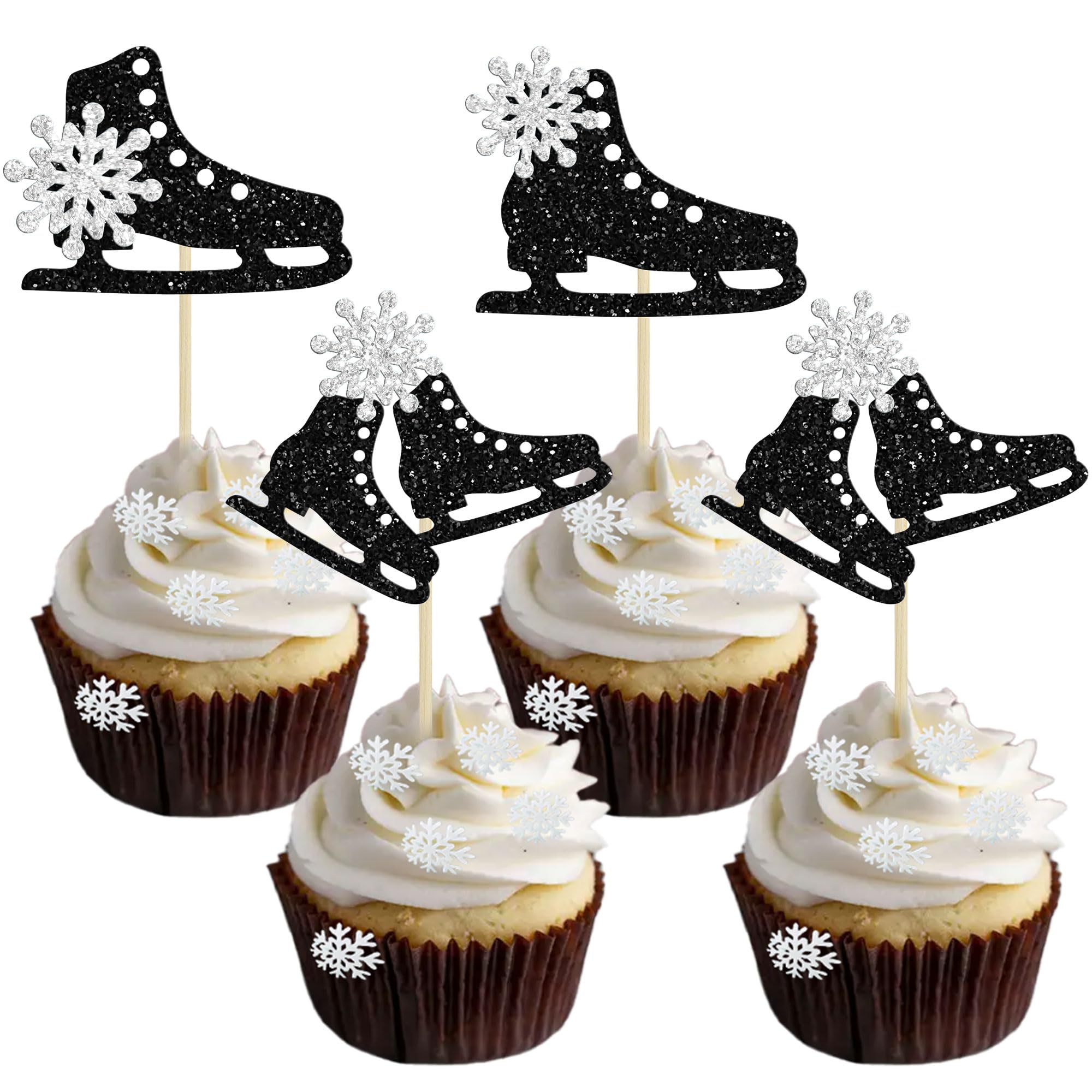 Ice Skating Themed Cupcakes Helewilk24pcs Ice Skating Cupcake Topper