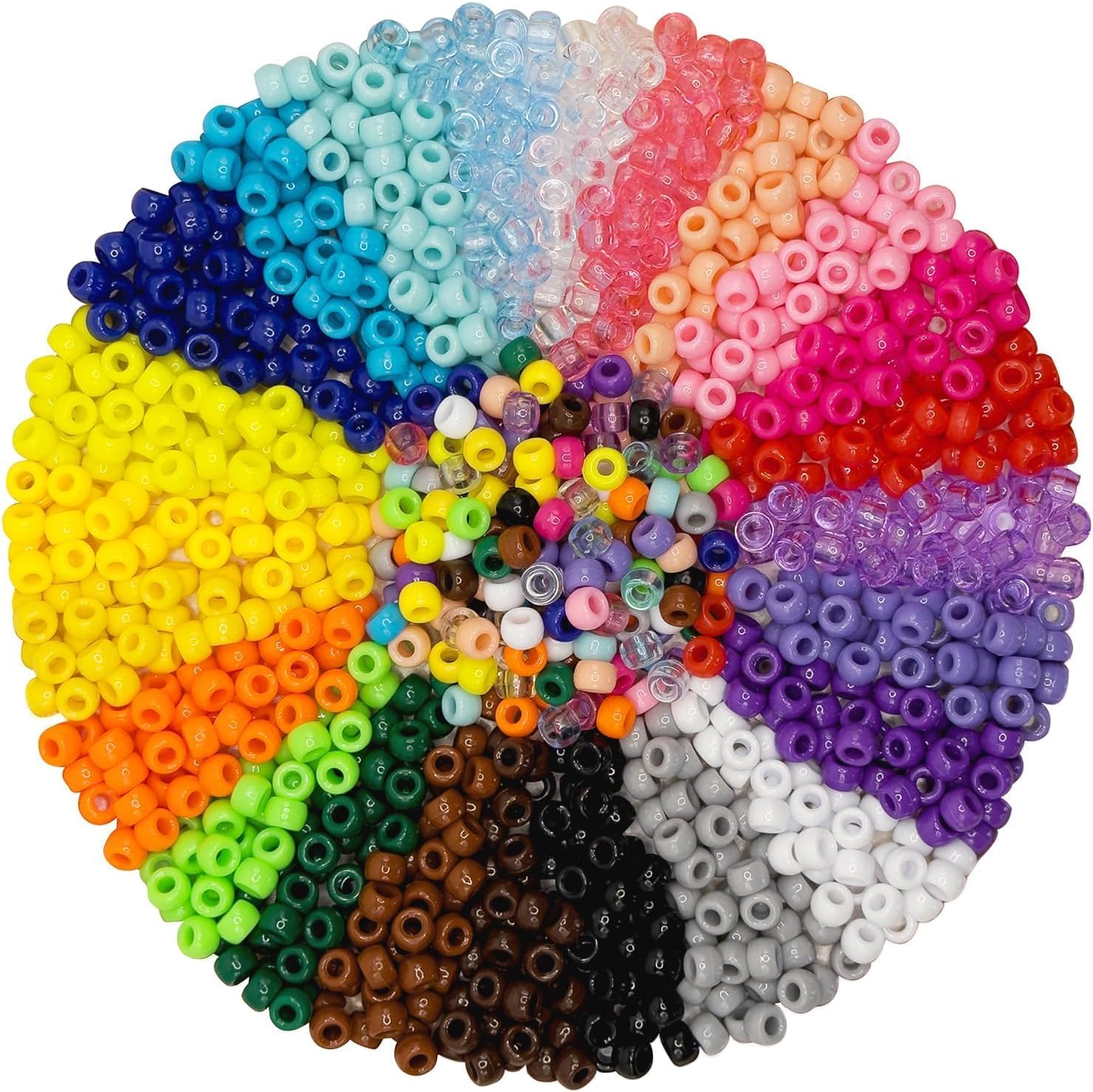 Amazon.com: GMMA 5000 Pcs Pony Beads Multi-Colored Plastic Craft ...
