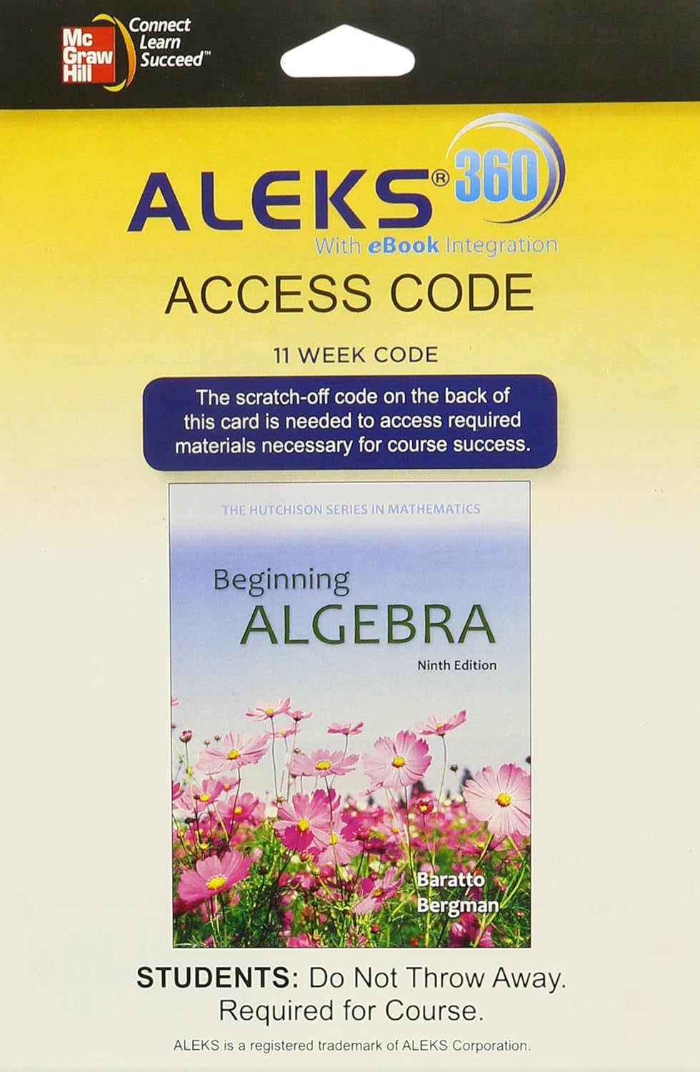 ALEKS 360 Access Card (11 weeks) for Beginning Algebra: Baratto, Stefan ...