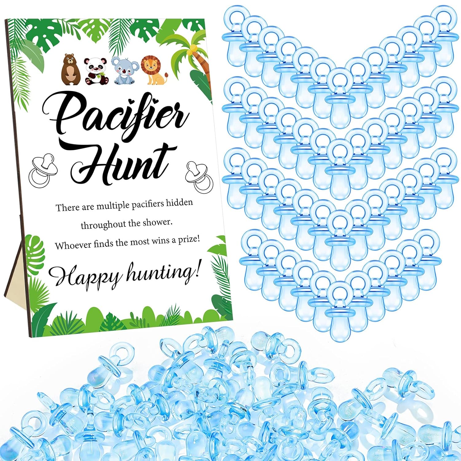 Amazon.com: Purpeak 51 Pcs Cool Baby Shower Games Include Safari Baby ...