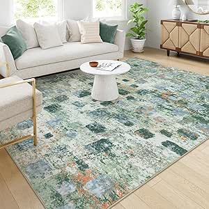 Amazon.com: Lahome Abstract Washable Rug 8x10, Non-Slip Soft Bedroom ...