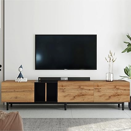 Amazon.com: LUMISOL Modern TV Console Table for 80" TV, TV Stand with 3 ...
