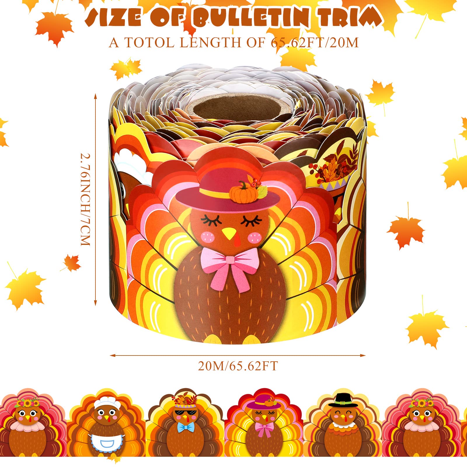 Snapklik.com : 65.6 Ft Fall Bulletin Board Borders Turkey Theme ...