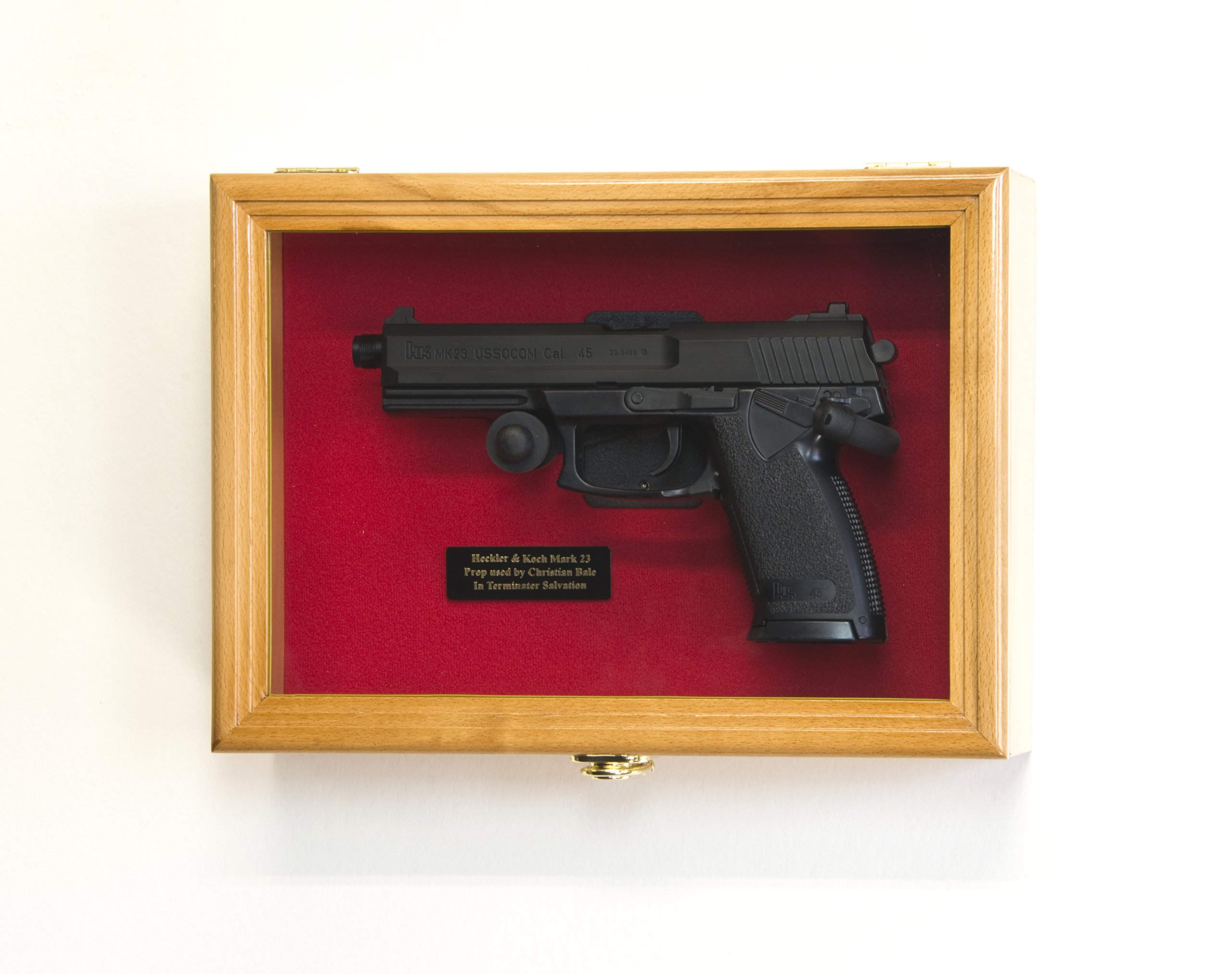 Buy Single Pistol Display Case Wall Solid Hardwood Cabinet Holder ...