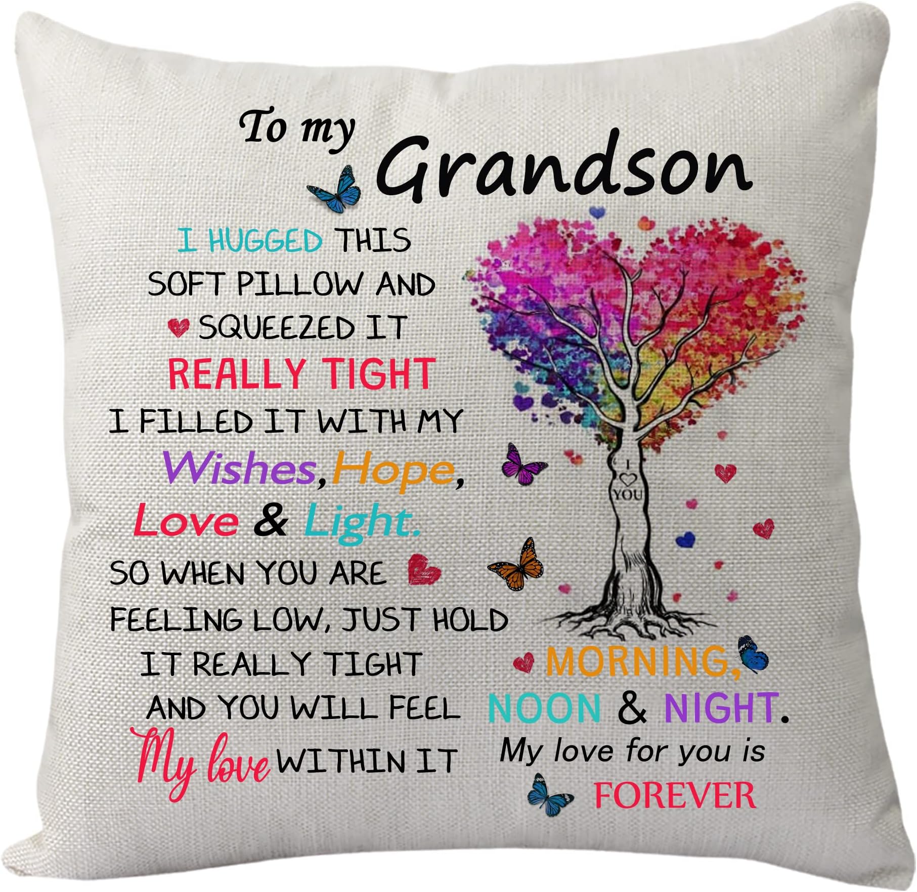 Amazon.com: Bommex Grandson Gifts from Grandma Grandpa Throw Pillow ...