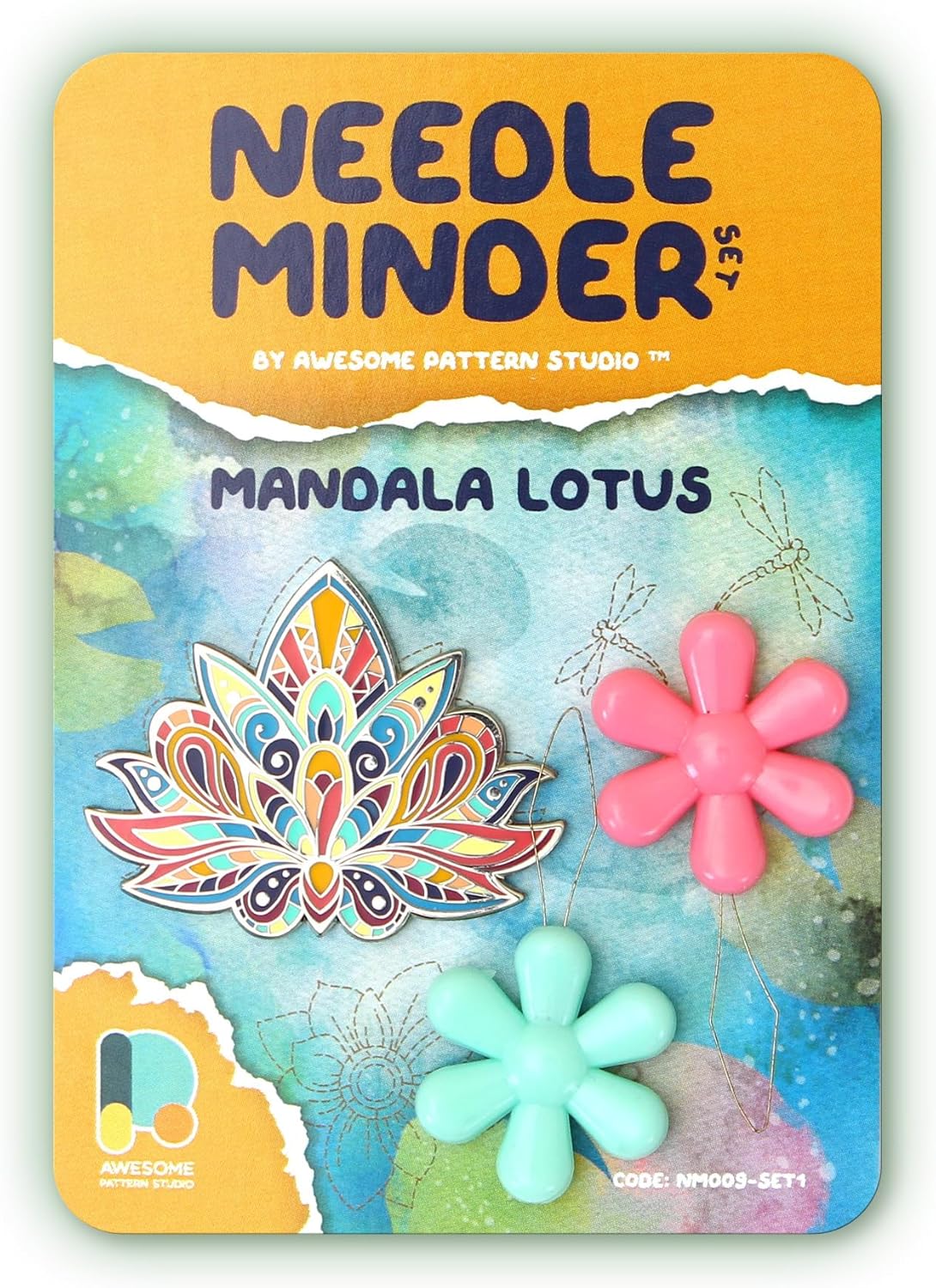 Amazon.com: Awesome Pattern Studio Needle Minder Set - Mandala Lotus ...