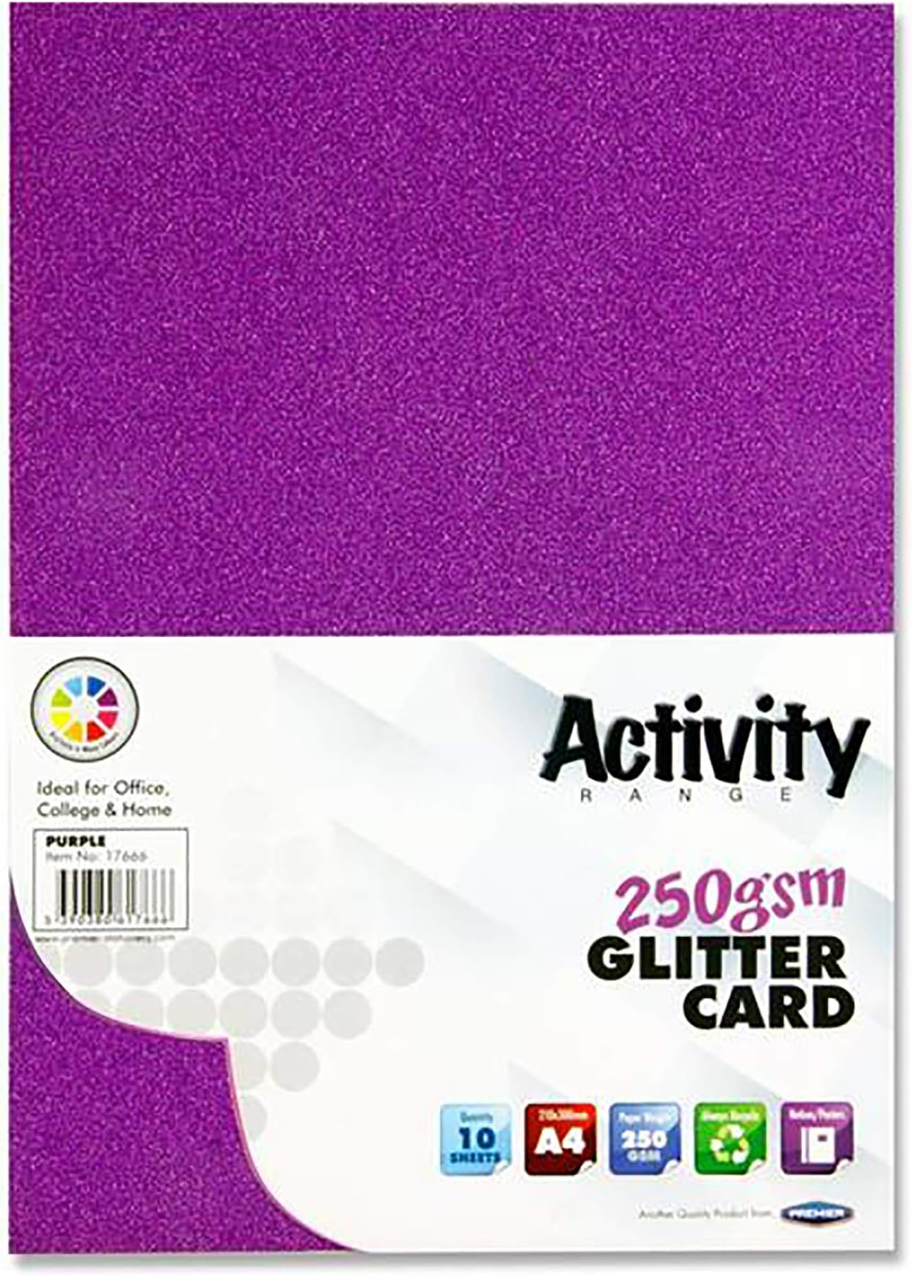 House of Card & Paper Purple Glitter Card A4 240gsm (Pack of 20 Sheets ...