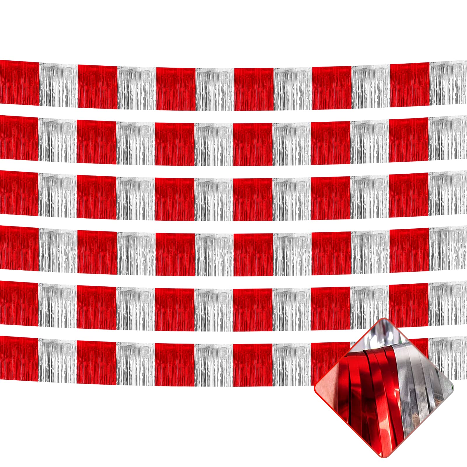 Amazon.com: 6 Pack 10 Feet Foil Fringe Garland Metallic Tinsel ...