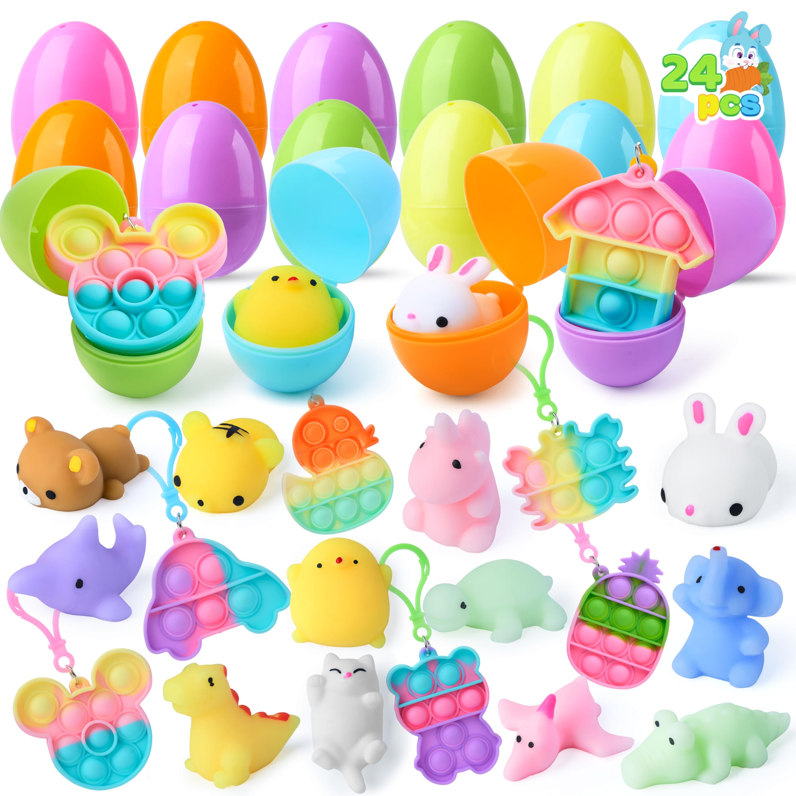 Amazon.com: JOYIN 24 Pcs Prefilled Easter Eggs with Assorted Toys ...