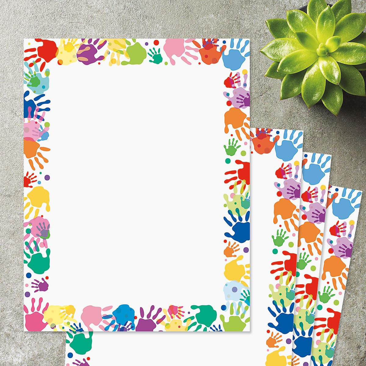 Snapklik.com : Current Handprint Frame Kids Party Letter Paper ...