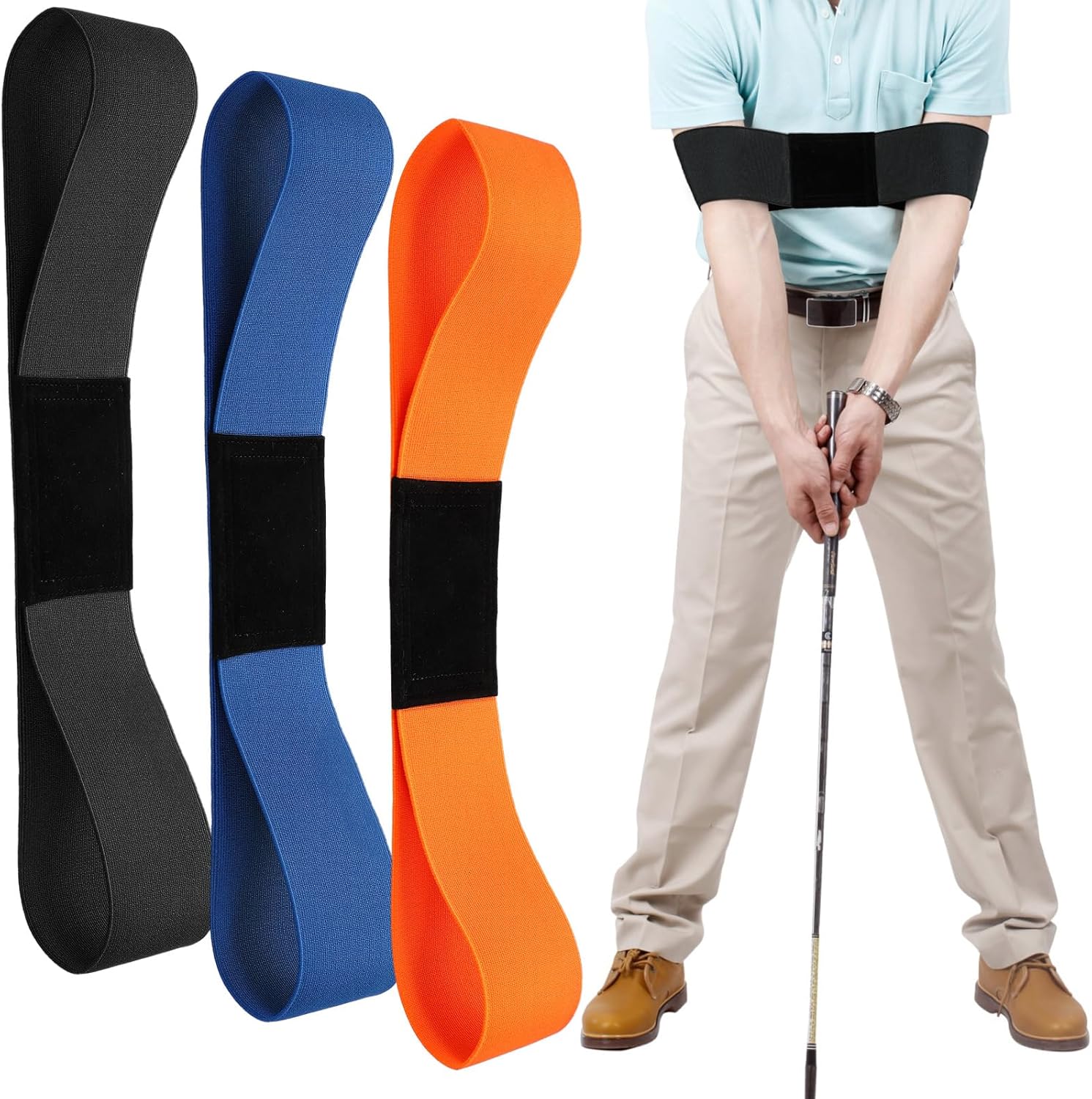 Amazon.com : Jenaai 3 Pcs Golf Swing Correcting Arm Band Golf Swing Trainer Aid Golf Wrist Brace ...