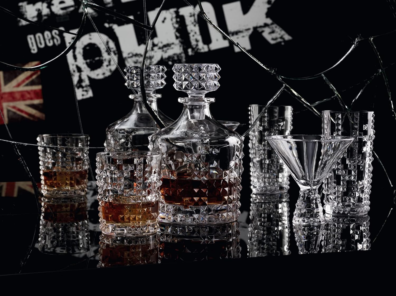 Buy Nachtmann Punk Collection Cocktail Coupe Glasses, Set of 2, Studded ...