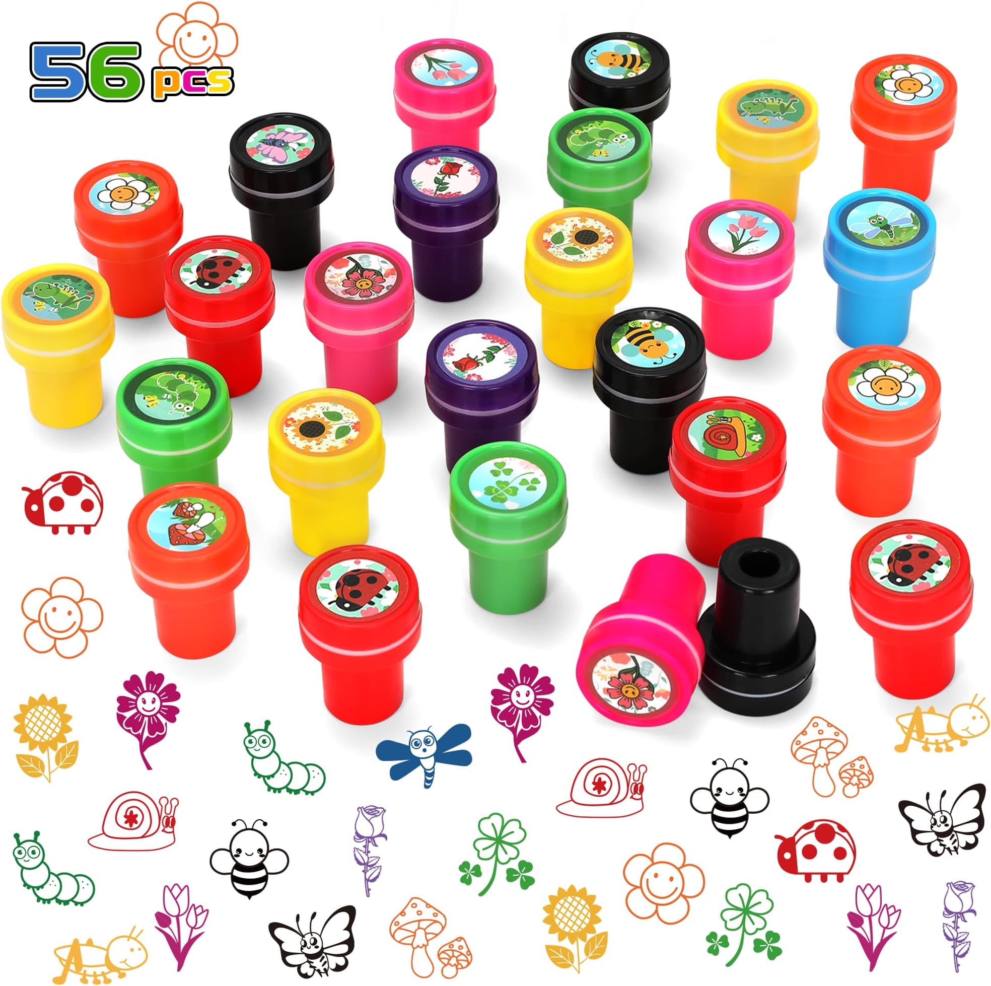 Amazon.com: Zubebe 150 Pcs Assorted Stampers for Kids Stamp Cute Mini ...