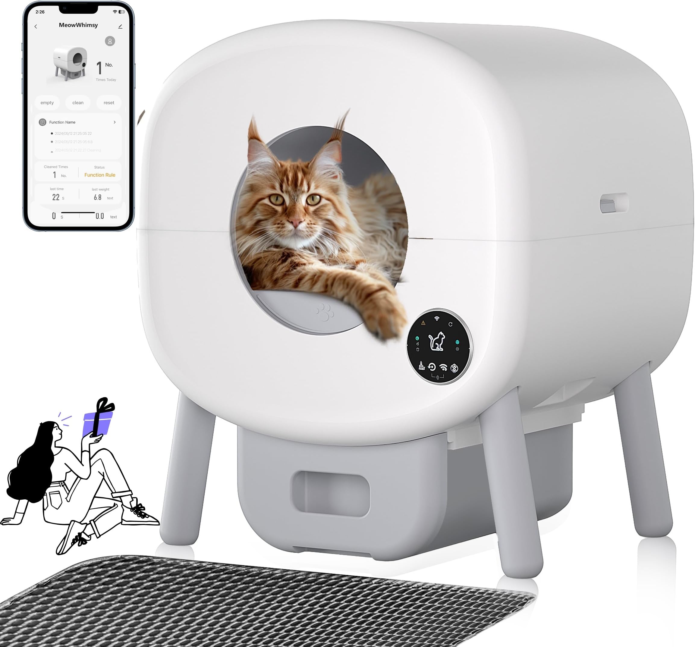 Amazon.com: 110L Automatic Litter Box-Robot for Multiple Cats, Self ...