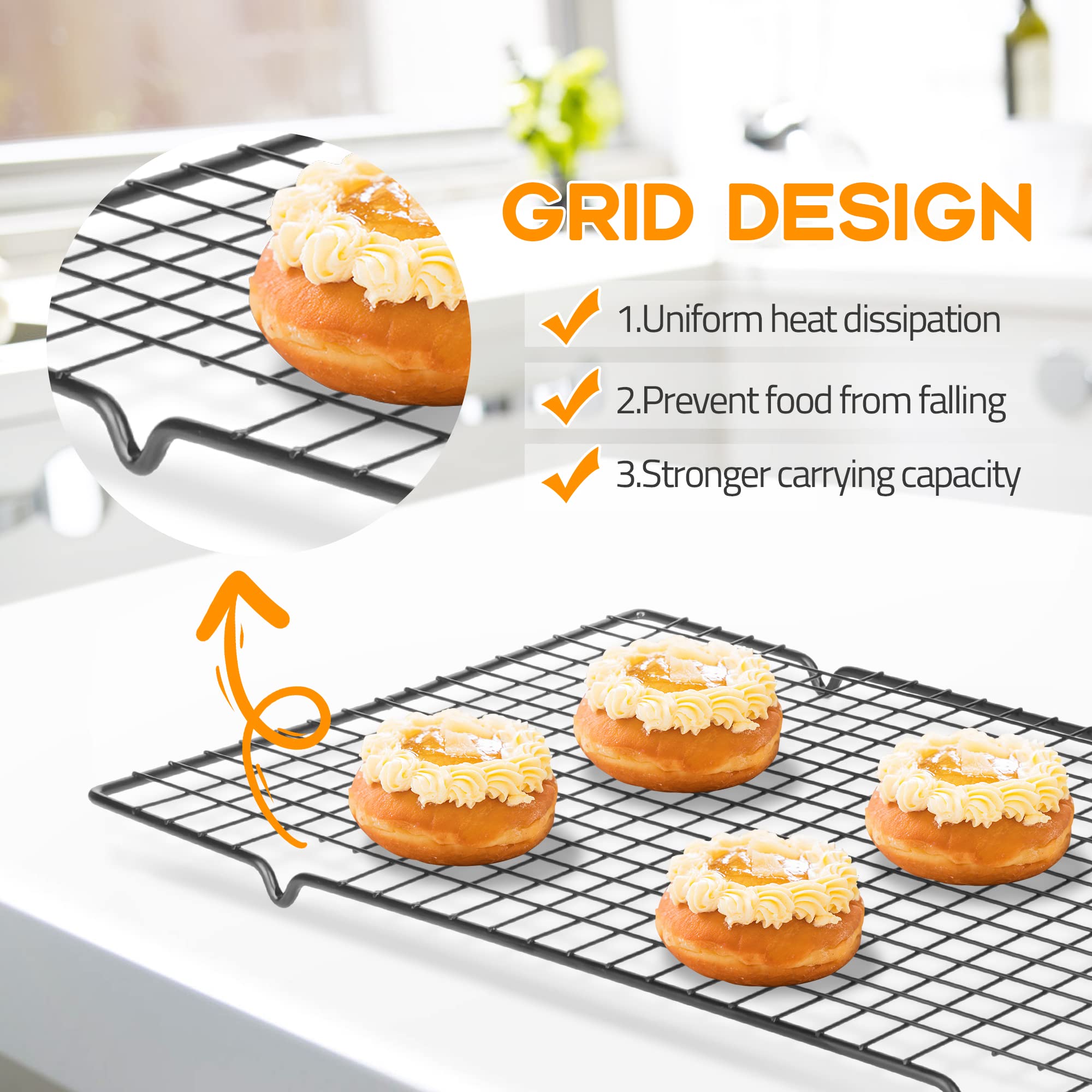 Snapklik.com : Cooling Rack For Cookies Sheets, Set Of 2 Oven Grid Wire ...
