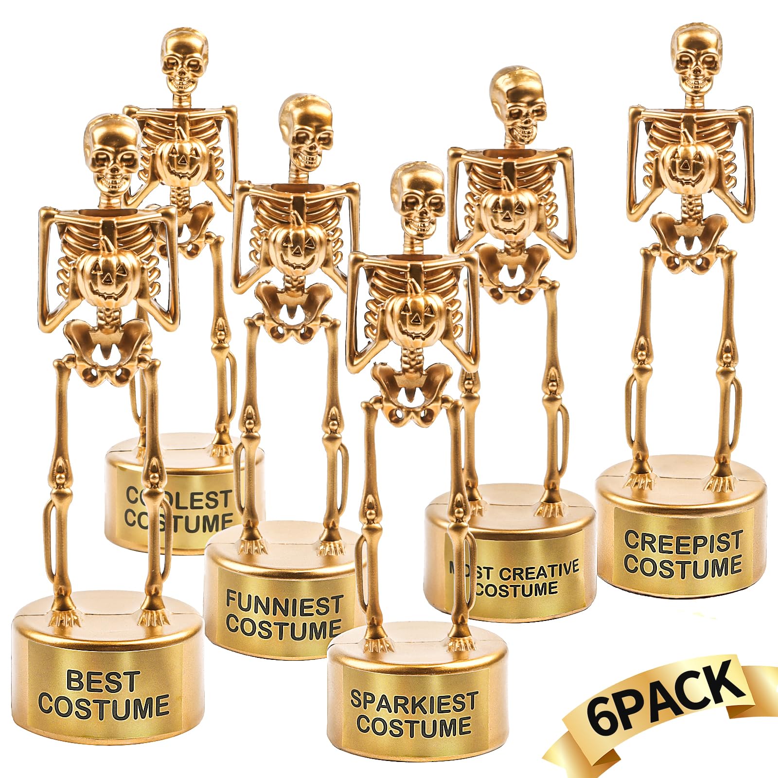 CCINEE Halloween Best Costume Skeleton Trophy,6 Pack Halloween Skull ...