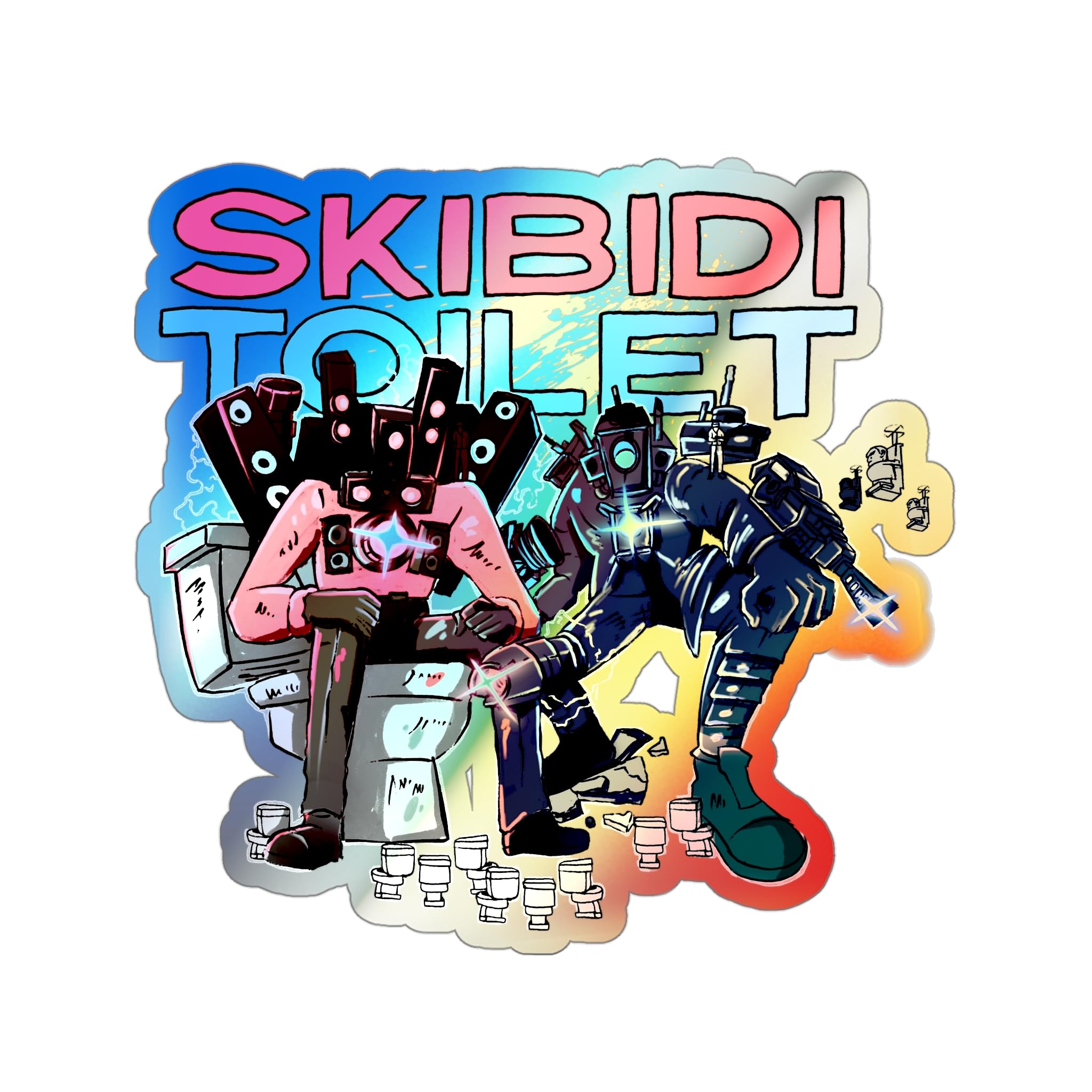 Buy SKIBIDI TOILET™ RNB Juice Holographic Sticker - Titan Cameraman x ...