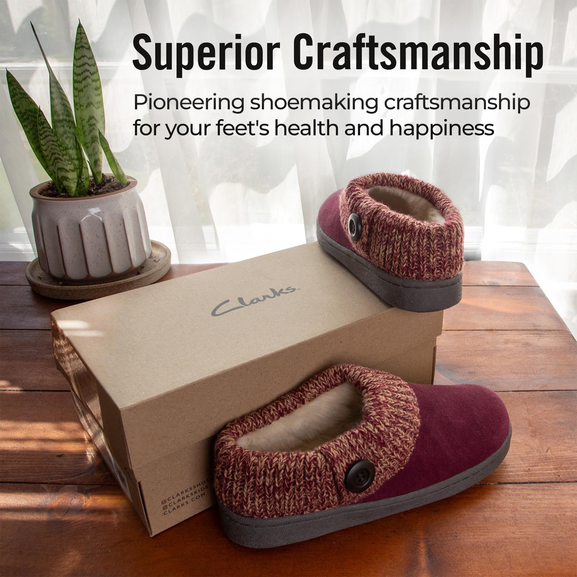 Snapklik.com : Clarks Womens Slipper Suede Leather Knitted Collar Clog ...