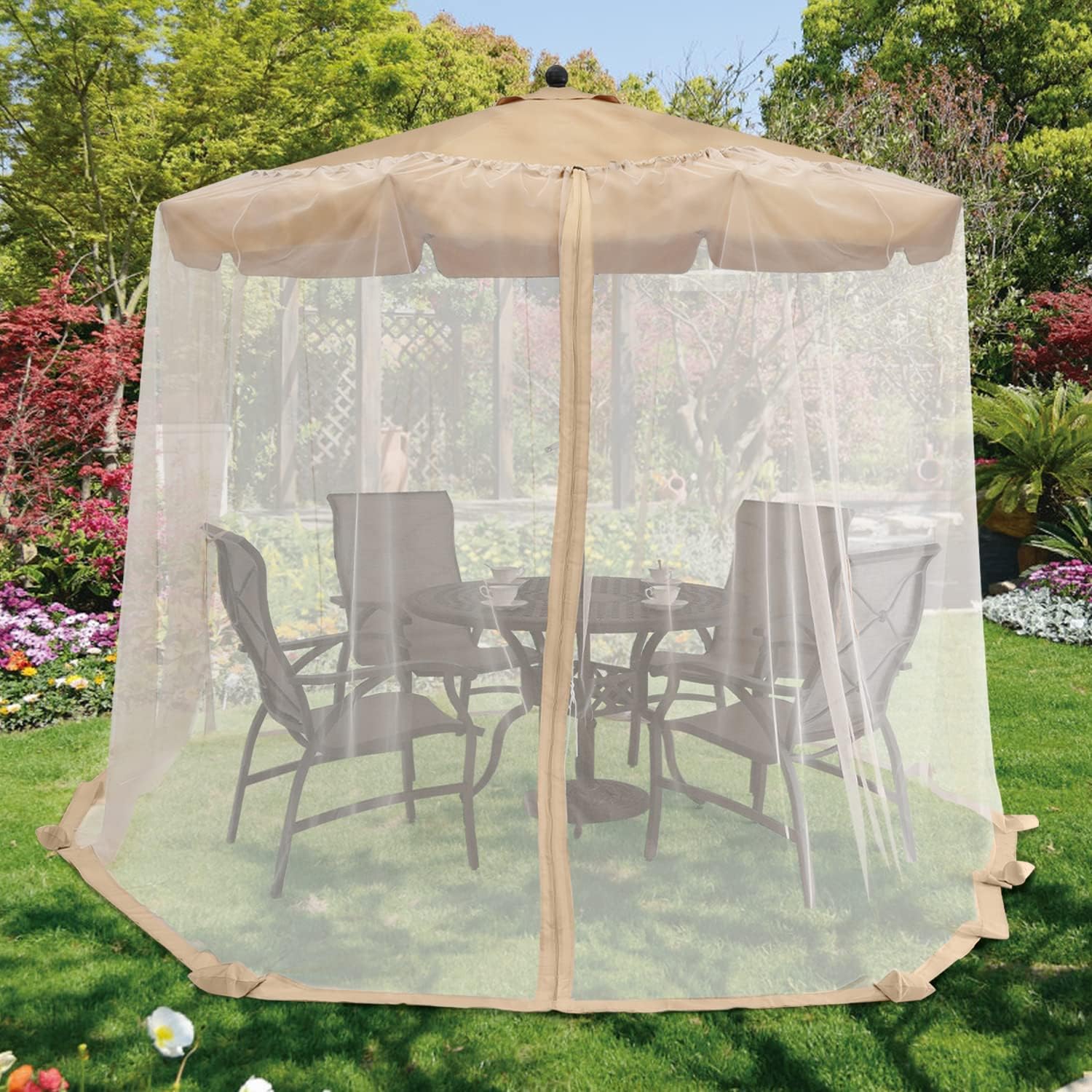 Amazon.com : ABCCANOPY Upgrade 9FT-11FT Patio Umbrella Mosquito Netting ...