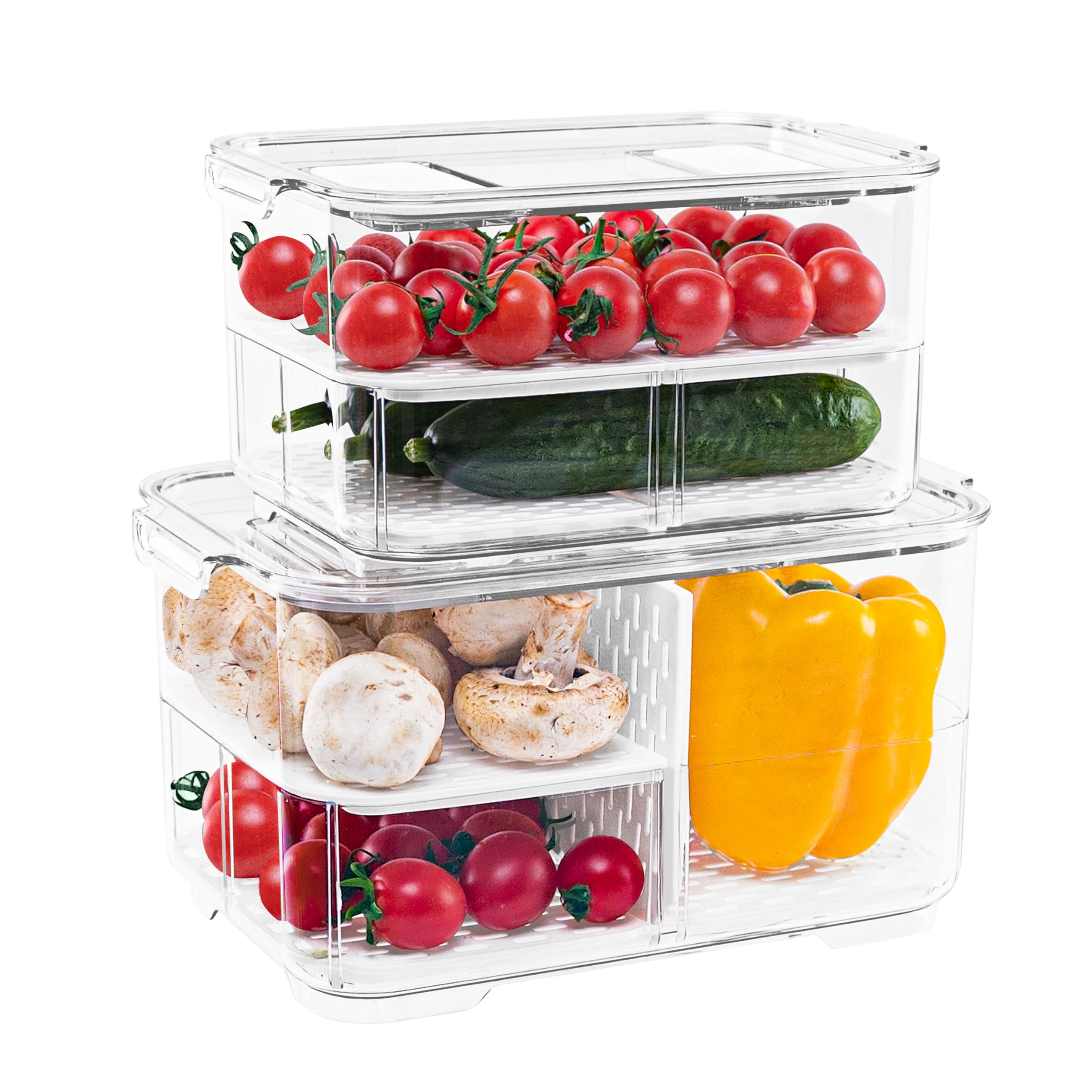 elabo Food Storage Containers Fridge Produce Saver- Stackable ...