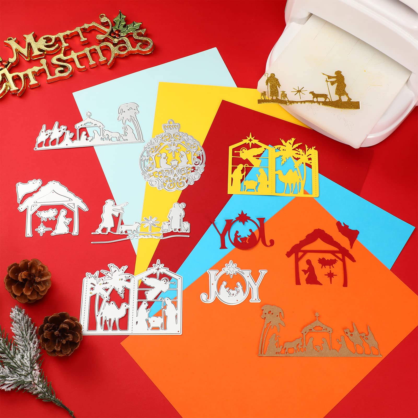 Snapklik.com : 6 Pieces Nativity Christmas Dies Cutting Metal Craft Die ...