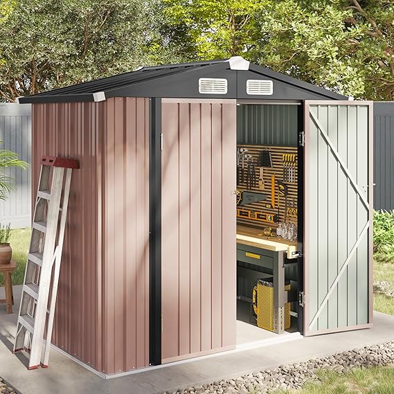 Amazon.com : Aoxun 6.2x4 FT Shed Outdoor Storage Shed with Lockable ...