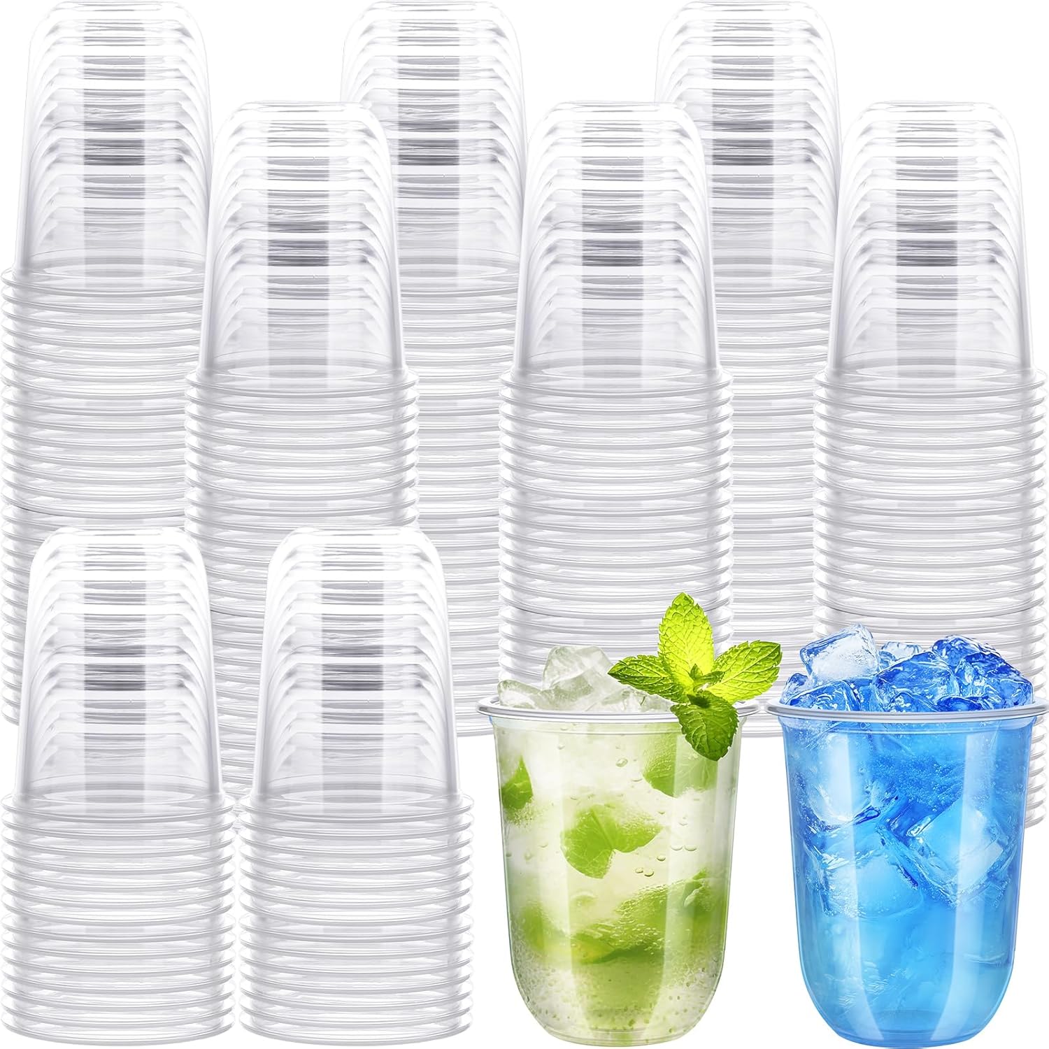 Amazon.com: LIANGYUNZE 120 Pcs Disposable Stemless Clear Plastic Cups ...