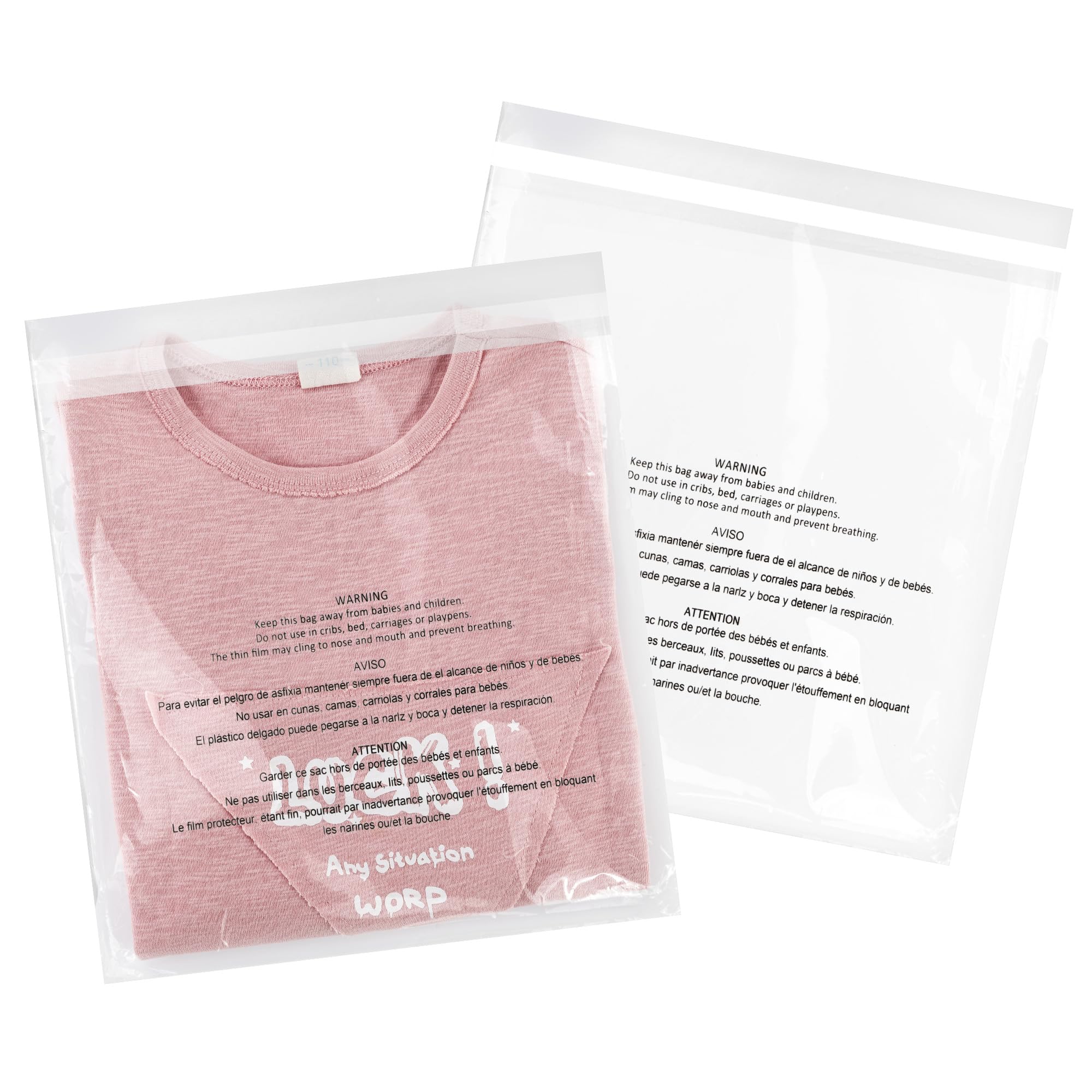 Snapklik.com : 500 Pcs - 9" X 12", Suffocation Warning Self Seal Clear ...
