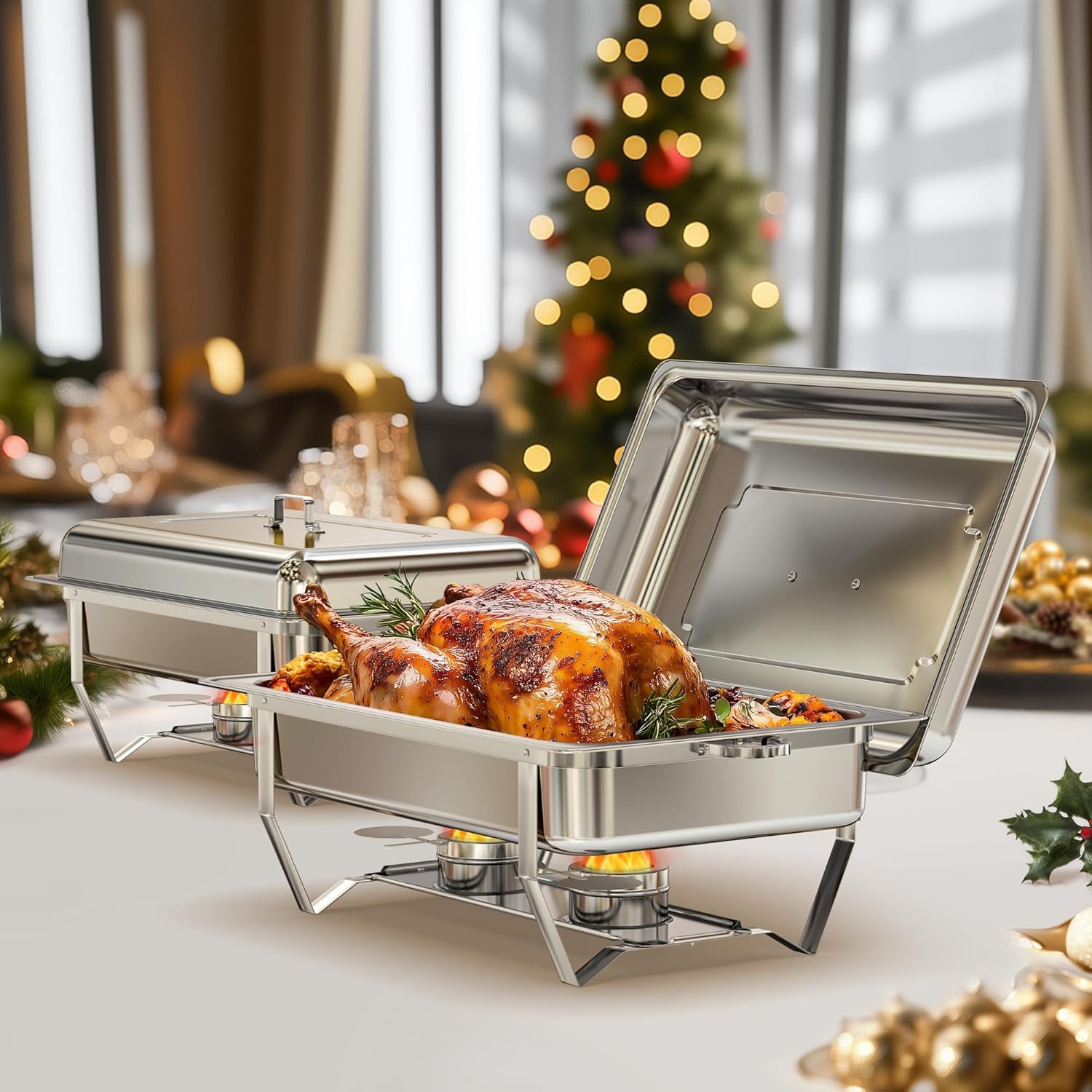Amazon.com: WARMOUNTS Chafing Dishes for Buffet 9QT 2 Pack, Easy ...