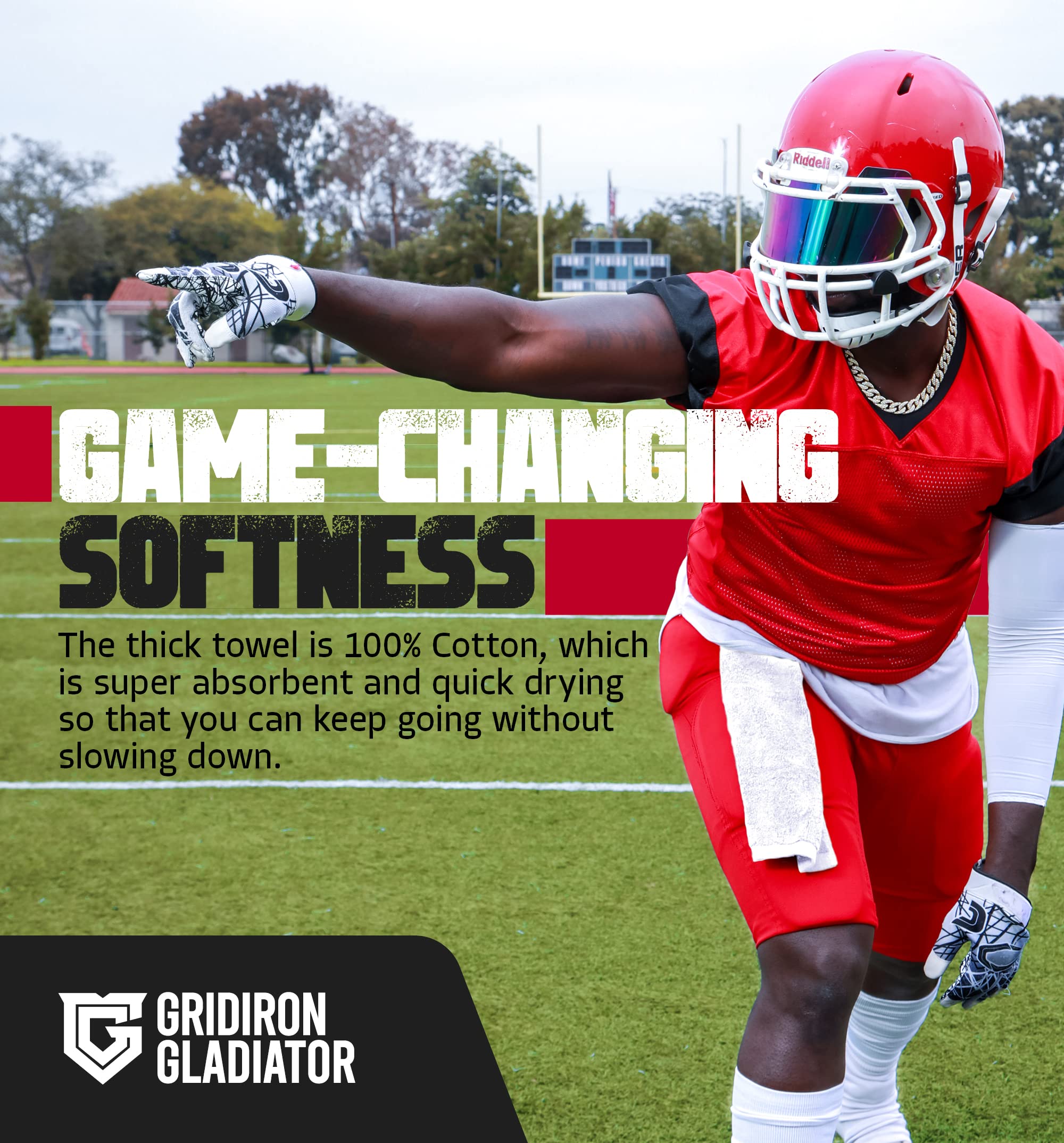 Snapklik.com : Gridiron Gladiator White Football Towel Quarterback