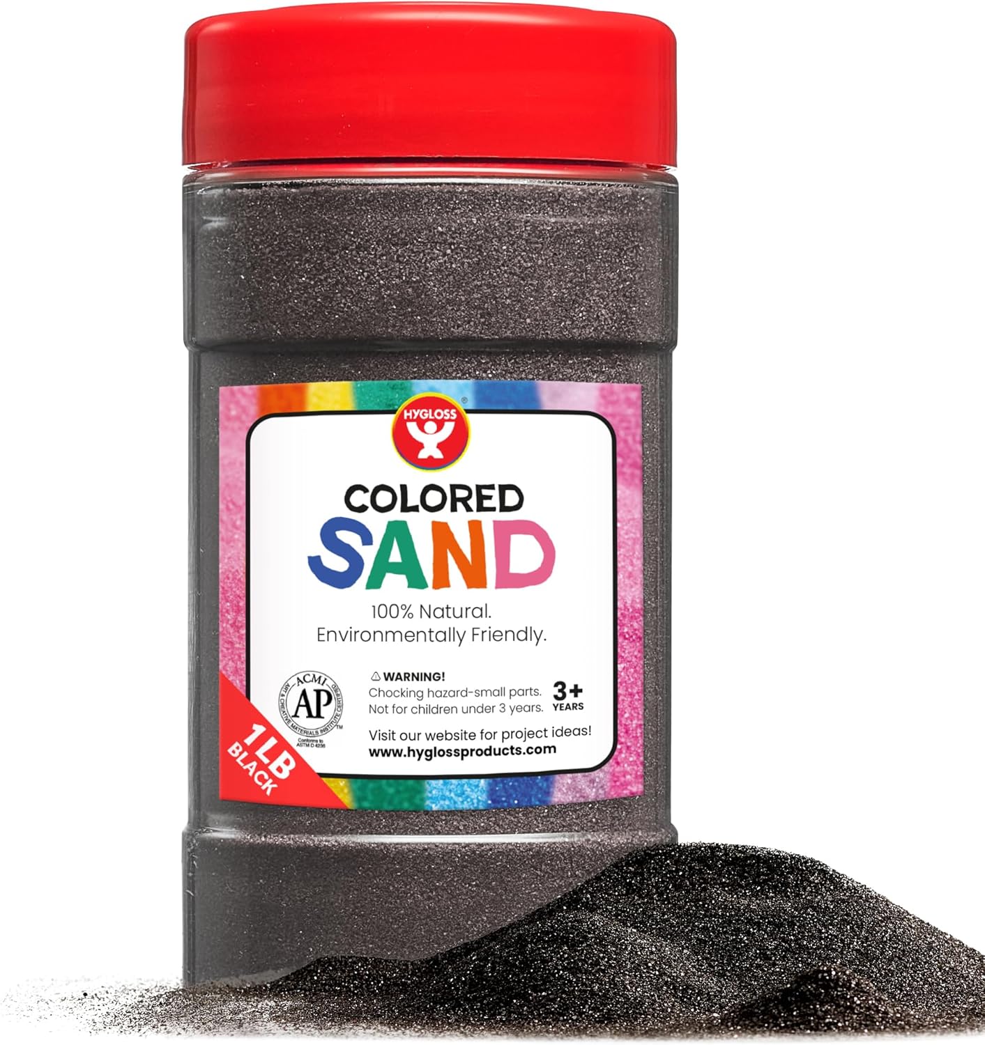 Amazon.com: Hygloss Colored Sand for Crafts – 1 lb Bottle, Black ...